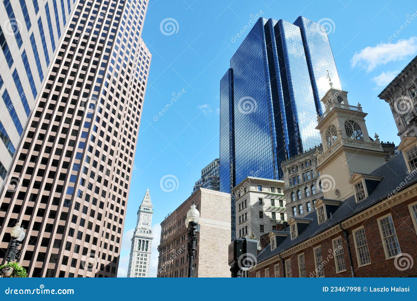 Office Buildings, City of Boston Stock Photo - Image of public, clock ...