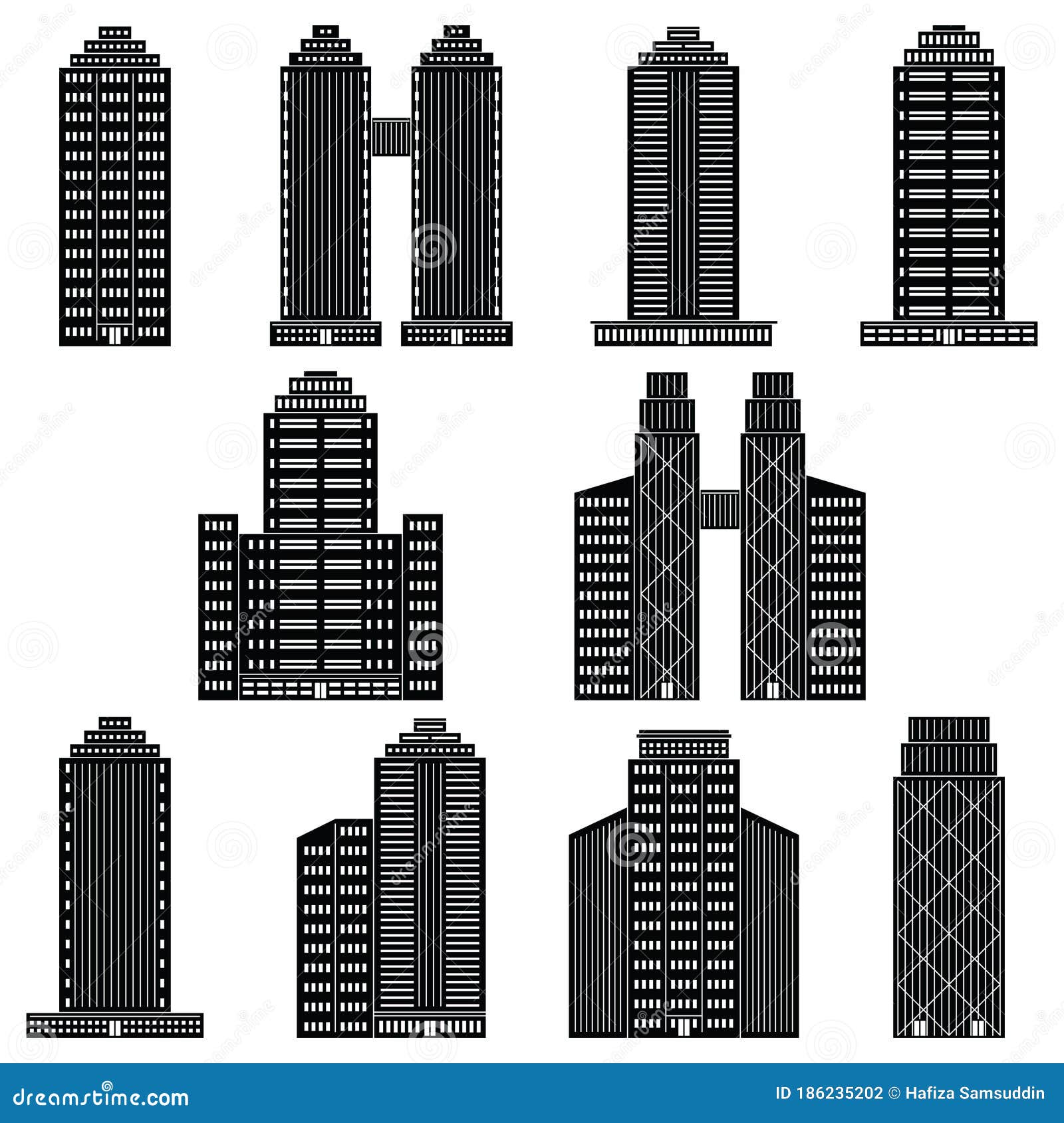 Office Buildings Collection. Vector Illustration Decorative Design ...
