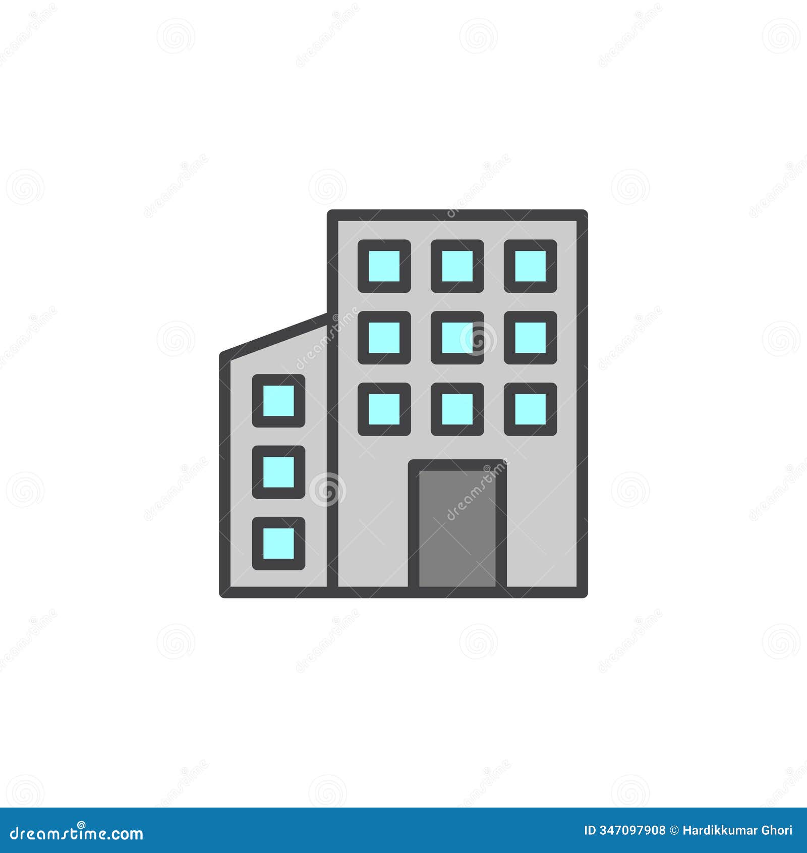 Office Buildings Icon in Colored Version Stock Illustration ...