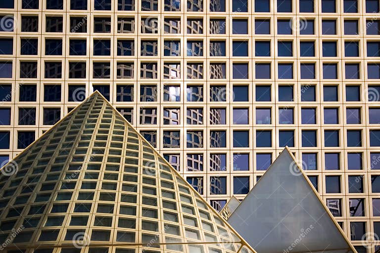 Office Buildings and Pyramids Stock Image - Image of modern, office: 566569