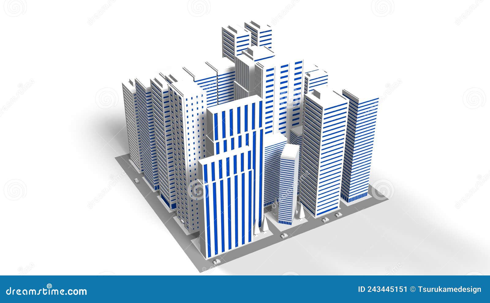Office Buildings on White Background. Stock Illustration - Illustration ...