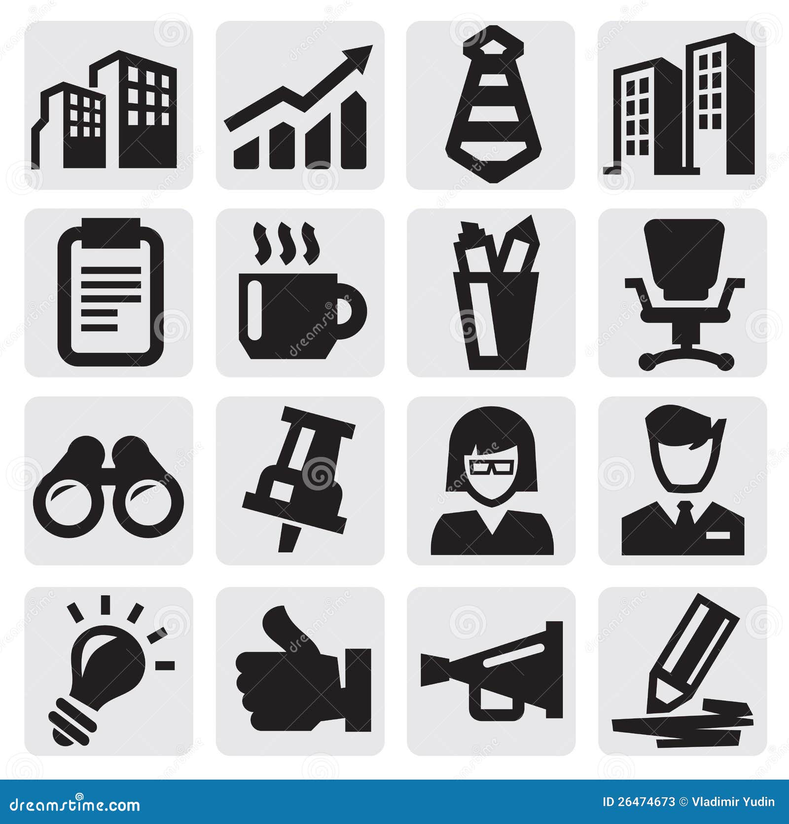 Office and business icons stock vector. Illustration of building - 26474673