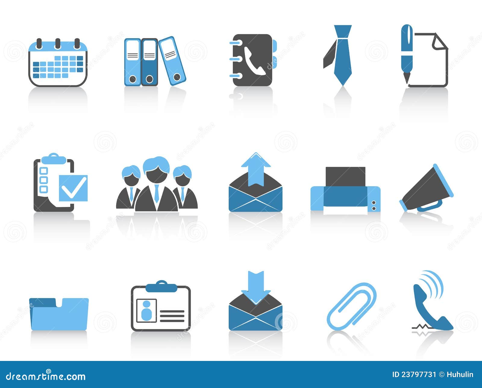 Office and Business Icons Blue Series Stock Vector - Illustration of ...
