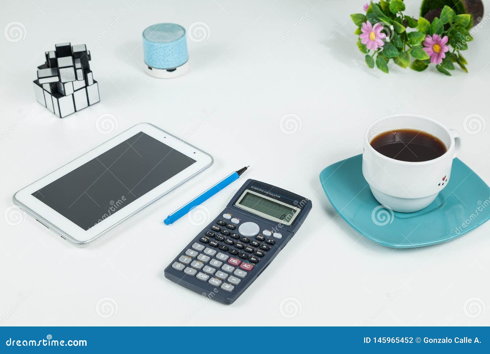 Office, Business Objects on White Desk Stock Photo - Image of notepad ...