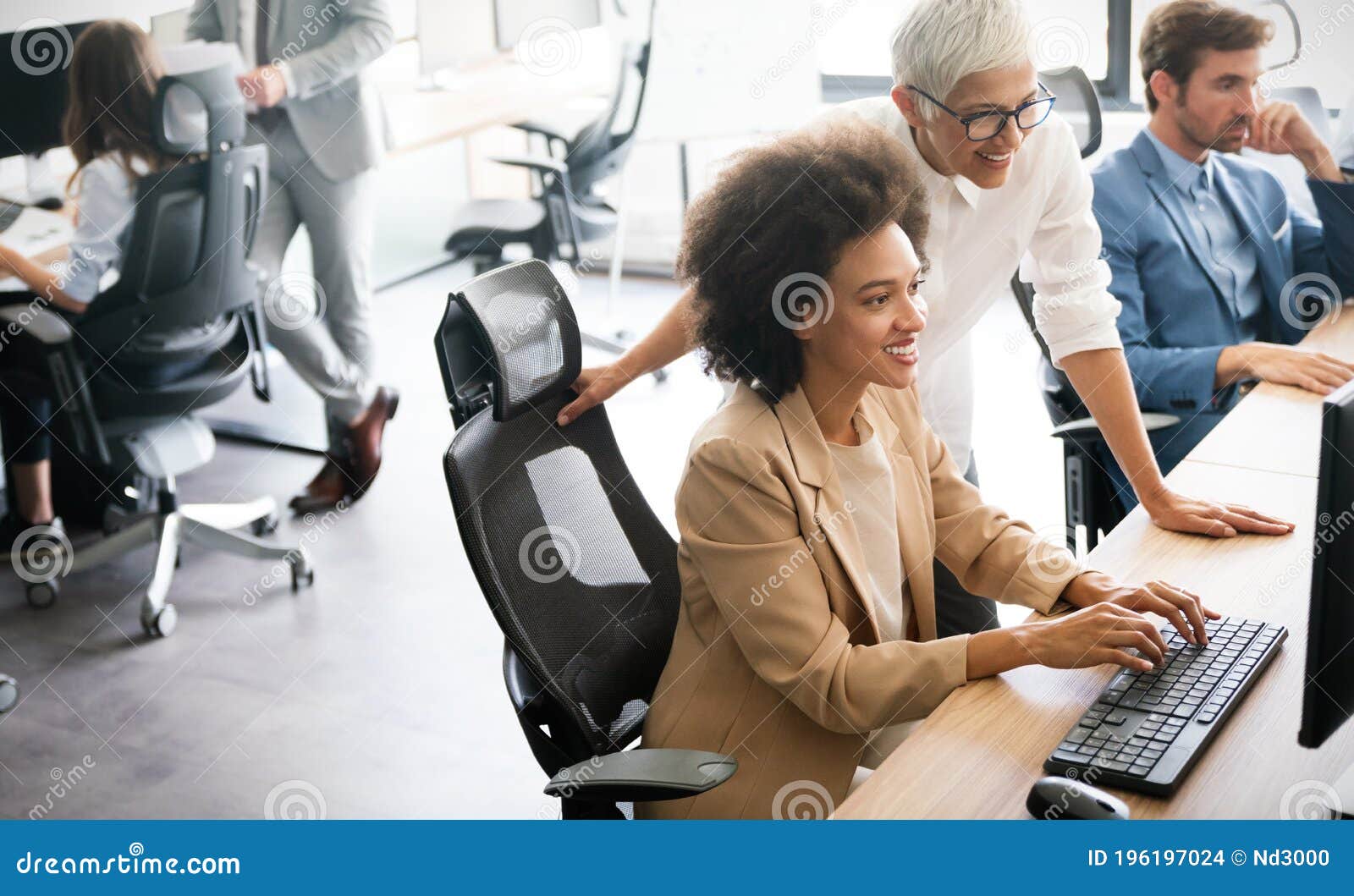 Office with Business People Working on Computers Stock Photo - Image of ...