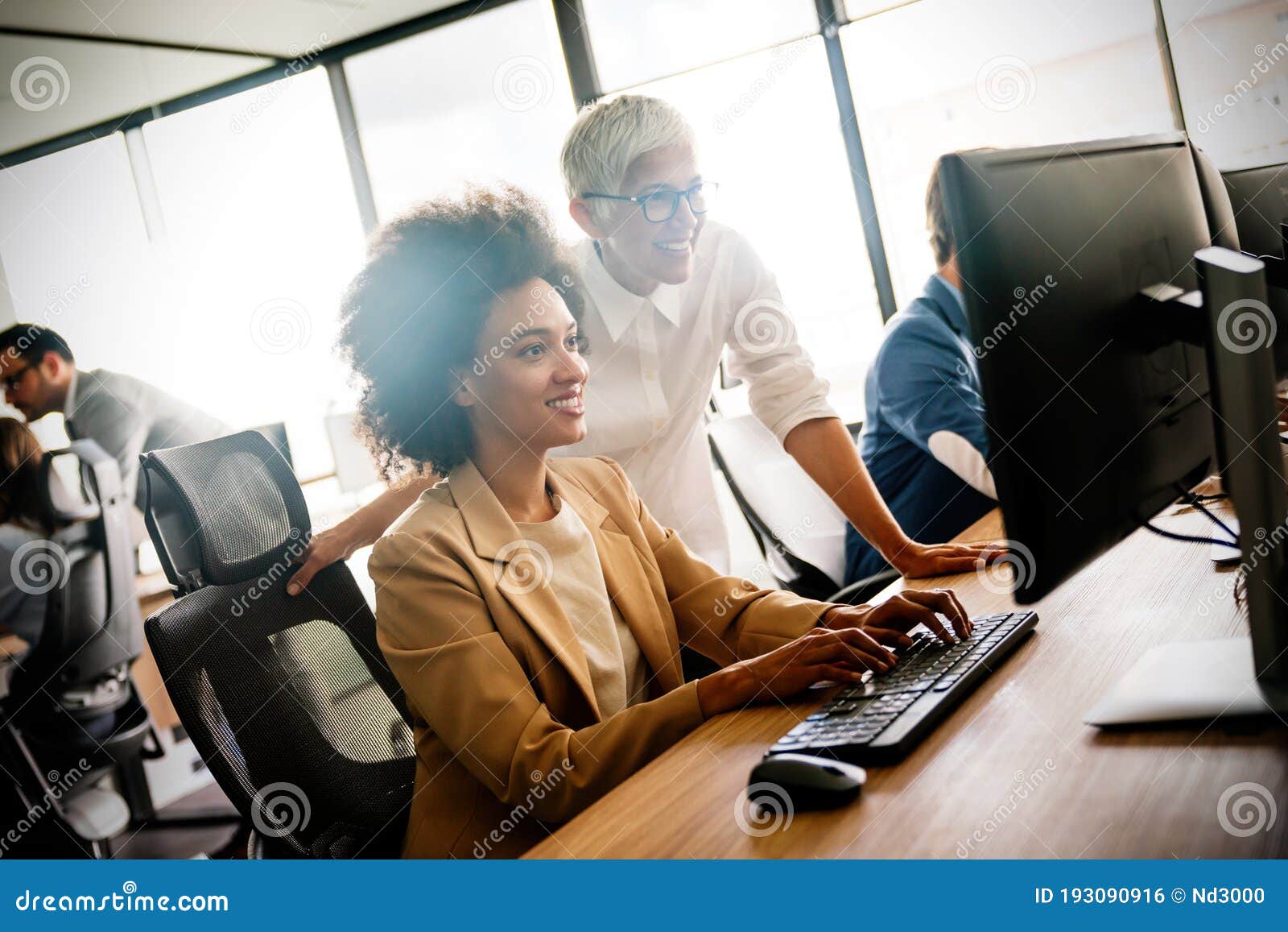 Office with Business People Working on Computers Stock Photo - Image of ...