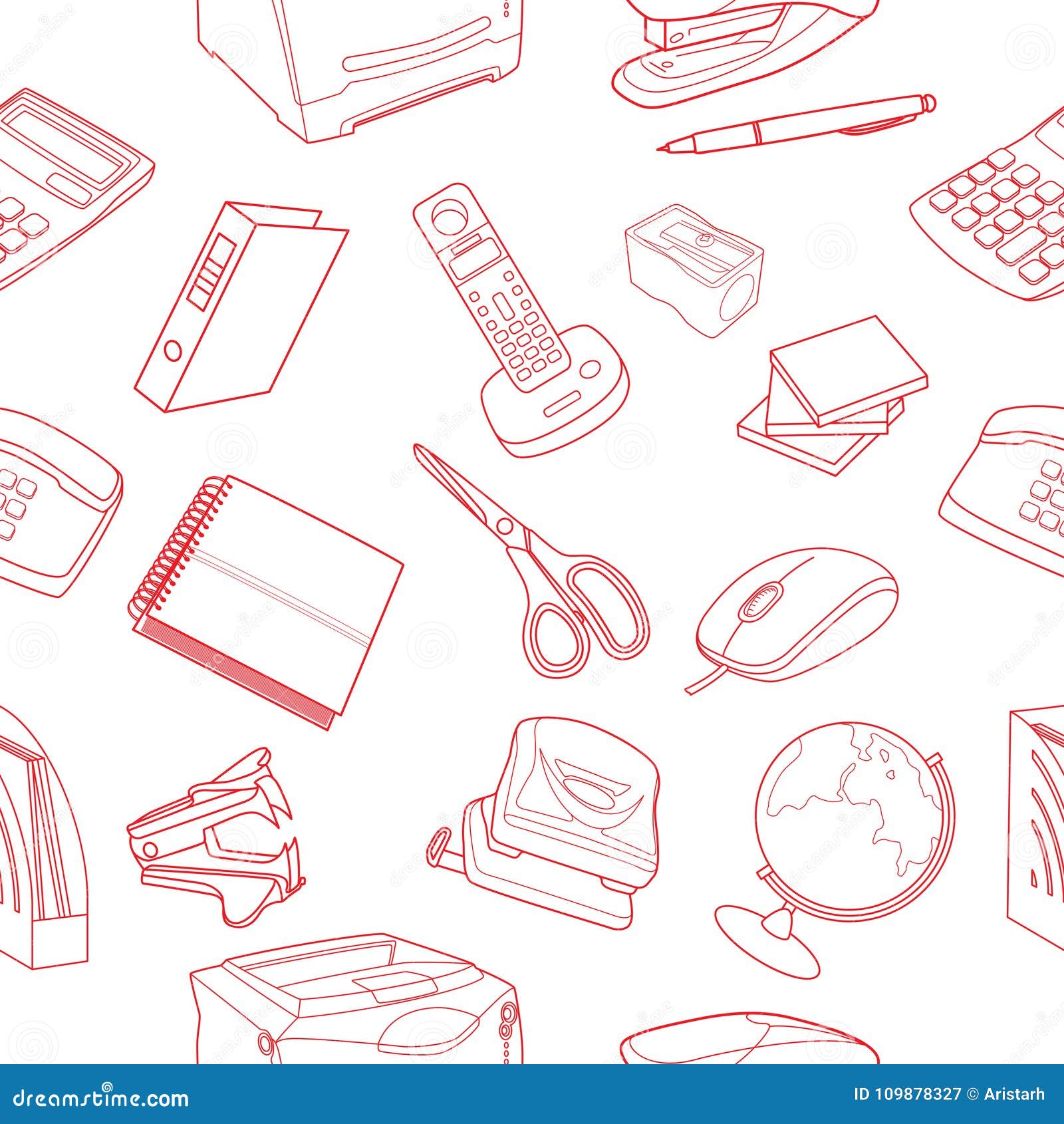 Office Business Seamless Pattern Stock Vector - Illustration of clip ...