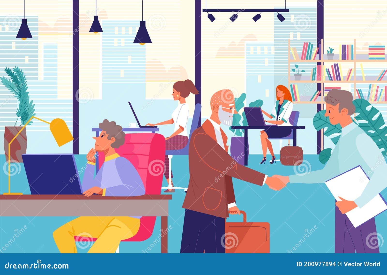 Office Business Team People at Corporate Job, Vector Illustration ...