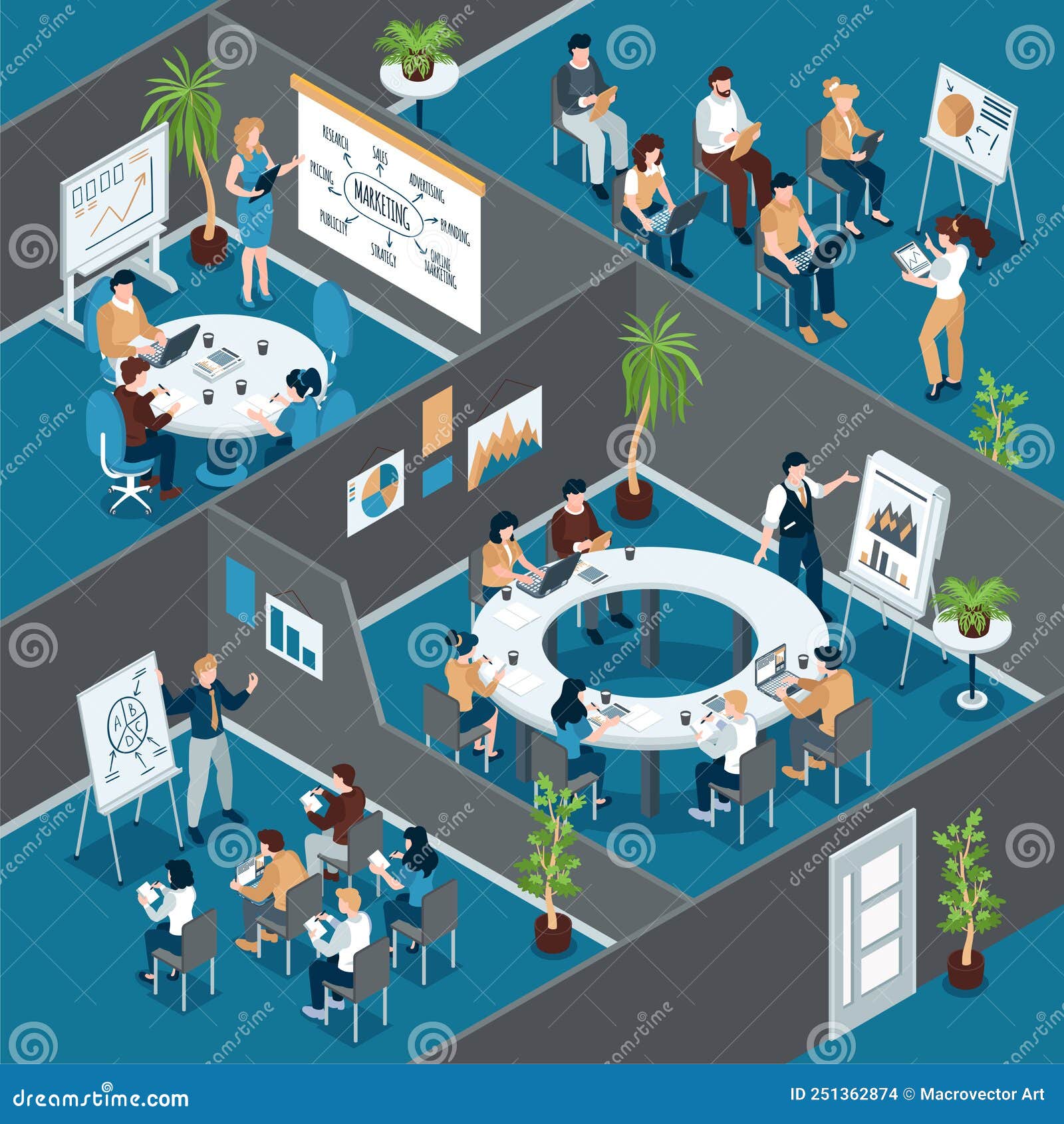 Office Business Training Composition Stock Vector - Illustration of ...