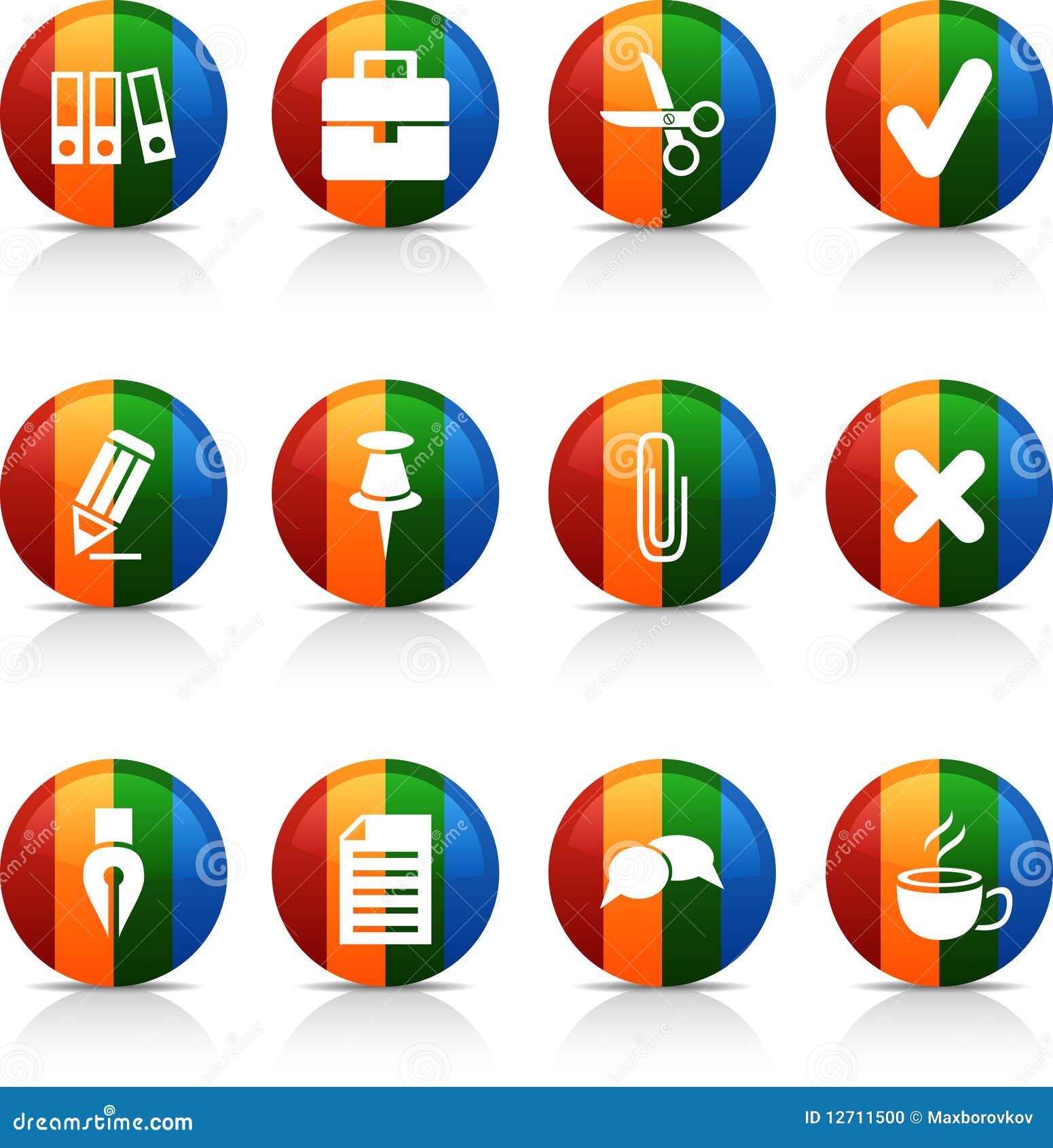 Office buttons. stock vector. Illustration of file, paper - 12711500