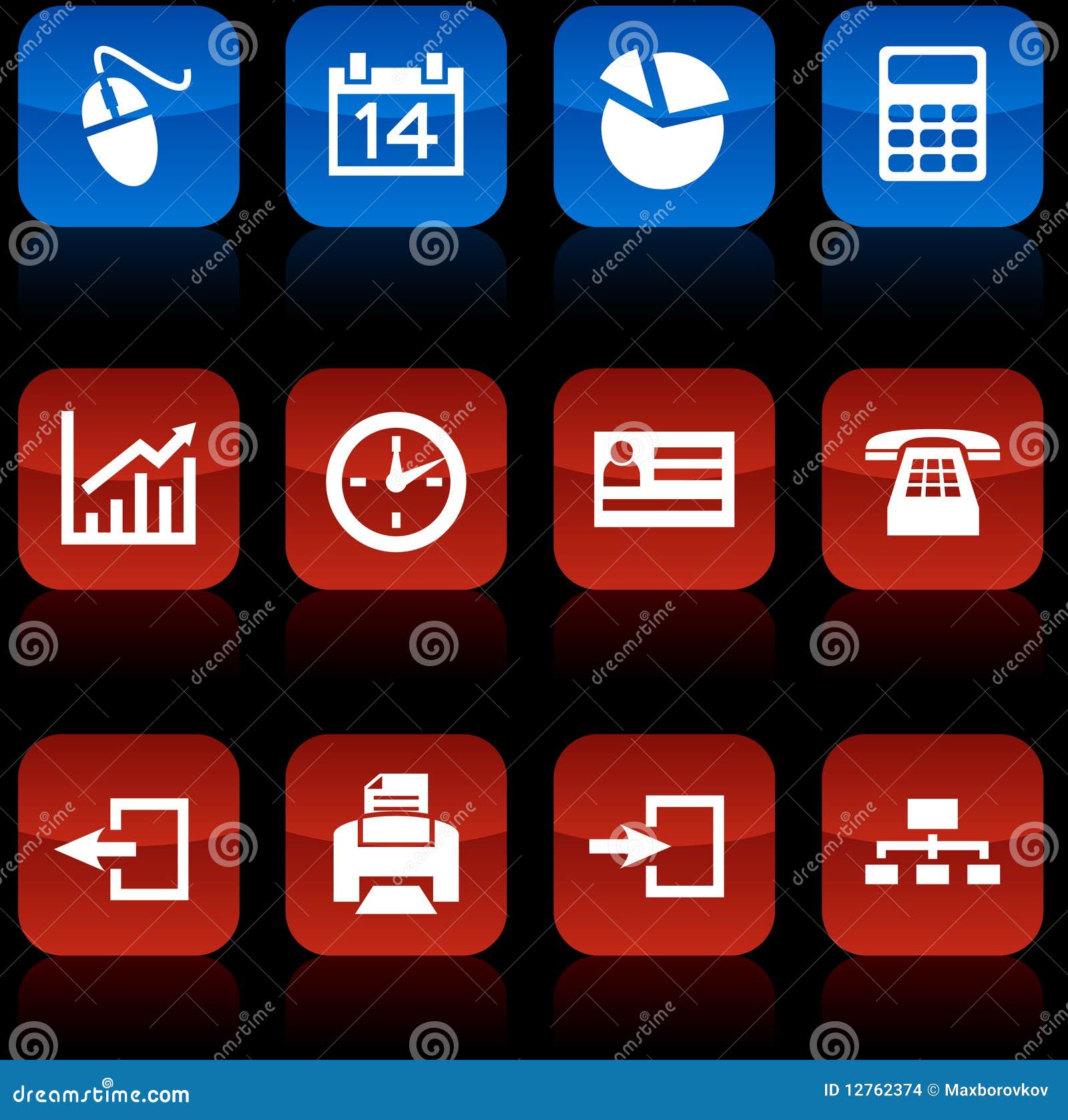 Office buttons. stock vector. Illustration of buttons - 12762374