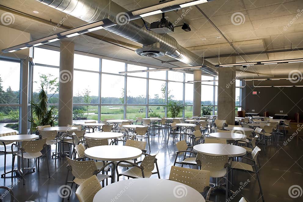 Office Cafeteria Length View. Stock Photo - Image of chairs, lunchroom ...