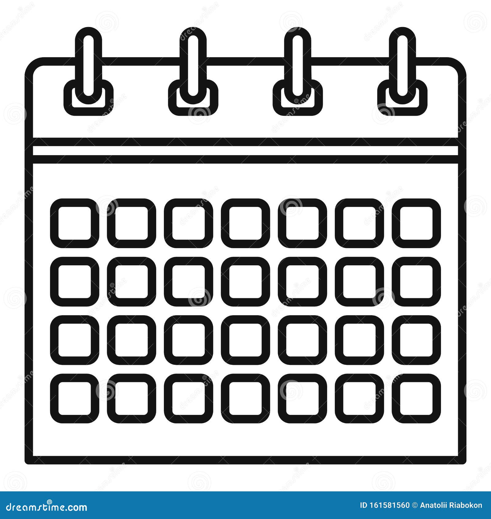 Office Calendar Icon, Outline Style Stock Vector - Illustration of logo ...