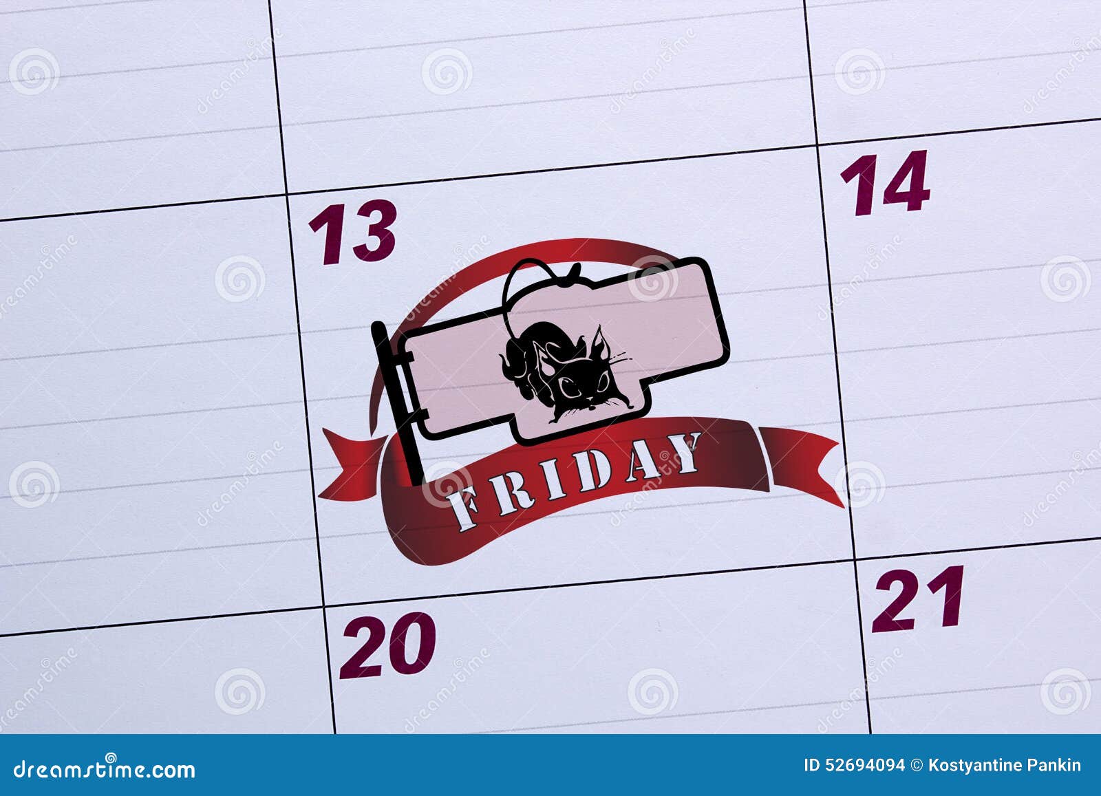Office Calendar Marked Friday the 13th Stock Photo - Image of fail ...