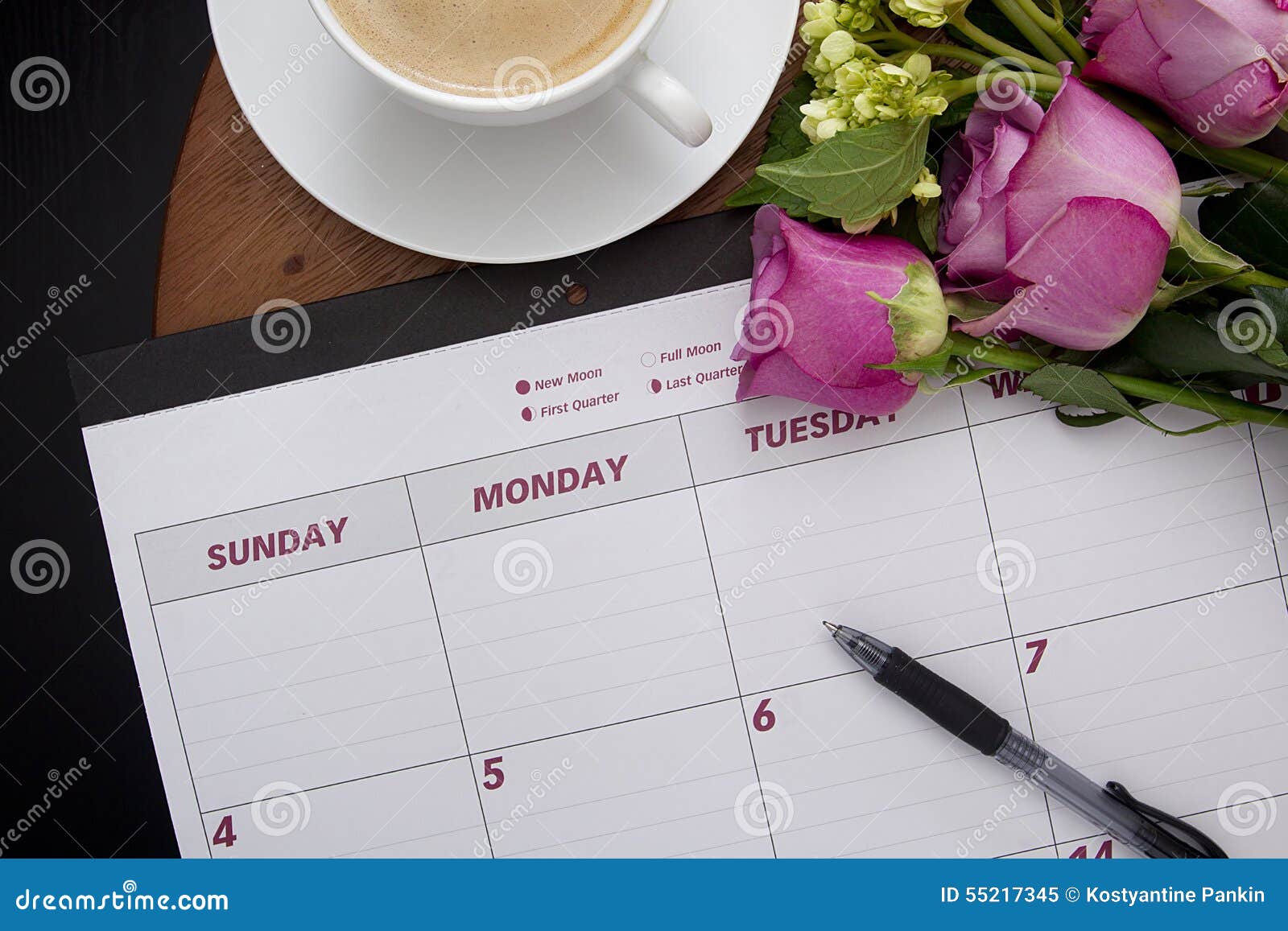 Office Calendar Planner on the Coffee Table Stock Image - Image of ...