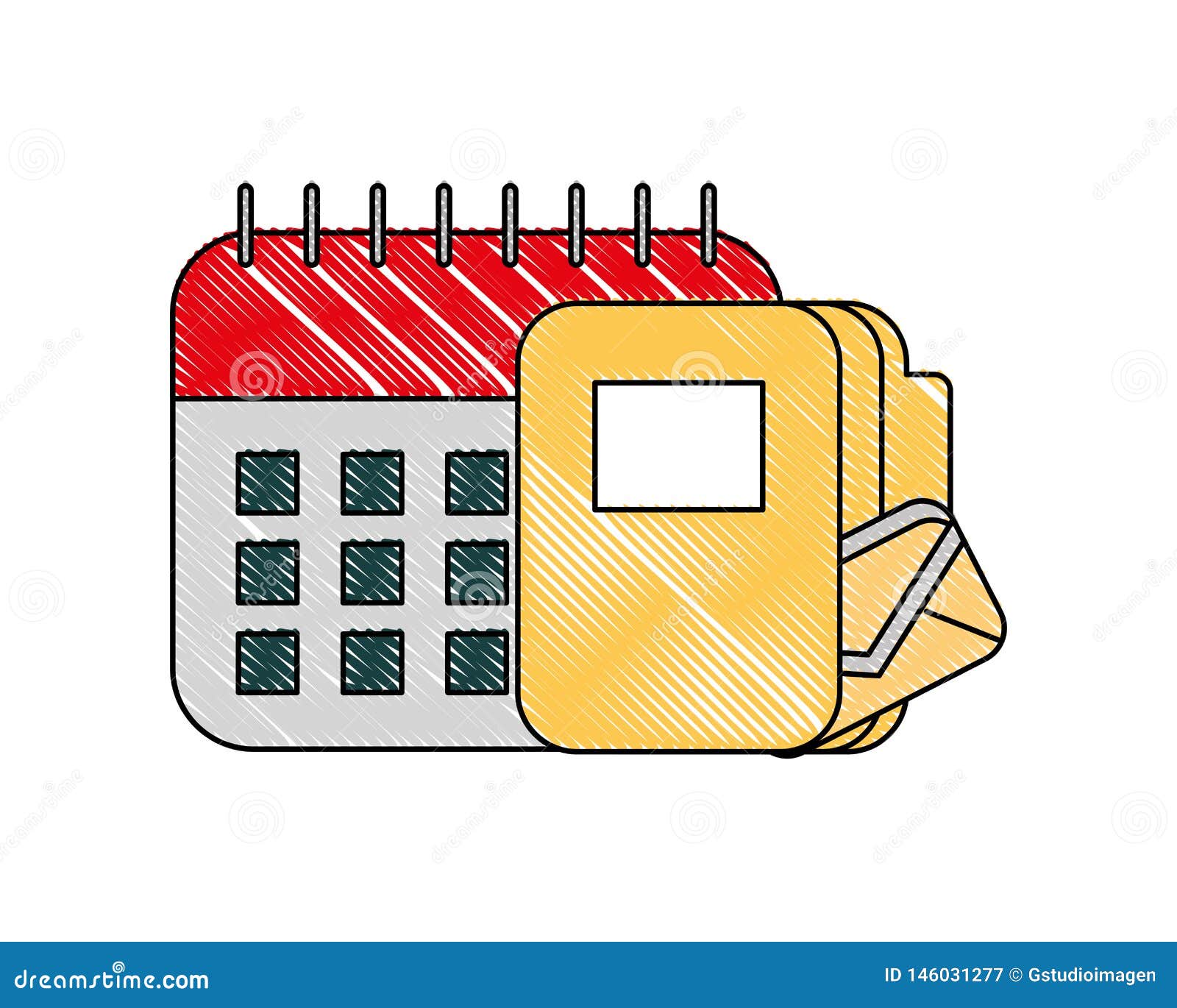 Office Calendar Reminder Folder Email File Stock Illustration ...