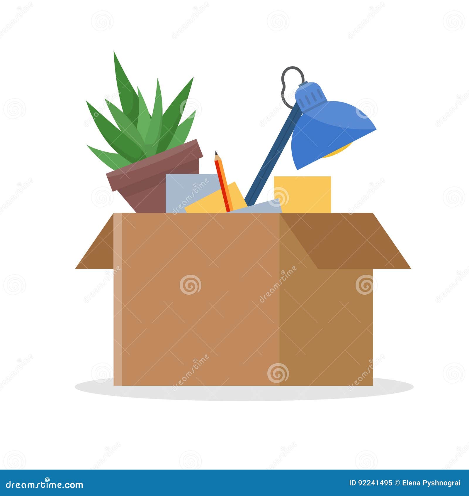Office cardboard box stock vector. Illustration of corporate - 92241495