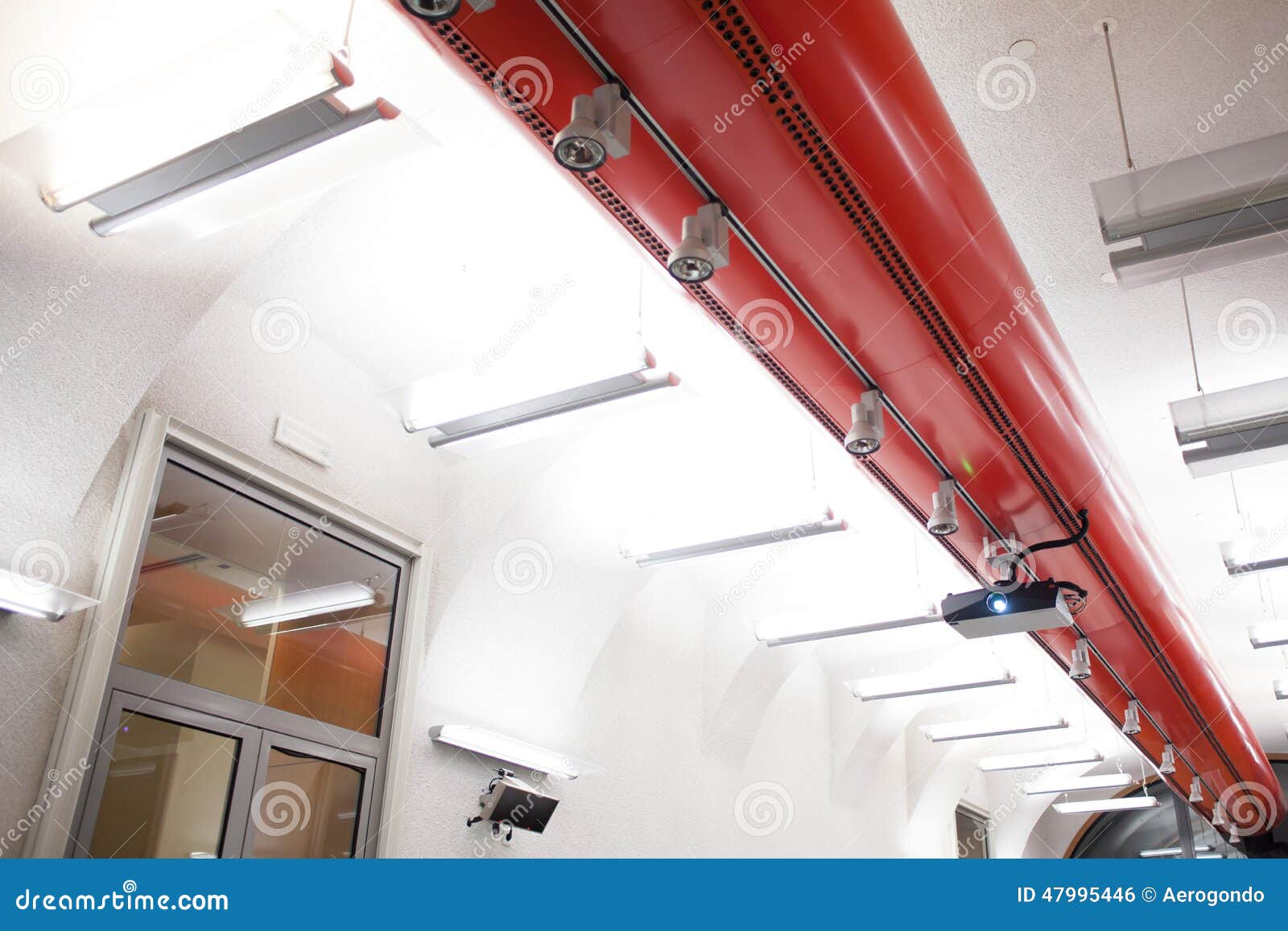 Office Ceiling with Overhead Projector Stock Photo - Image of office ...