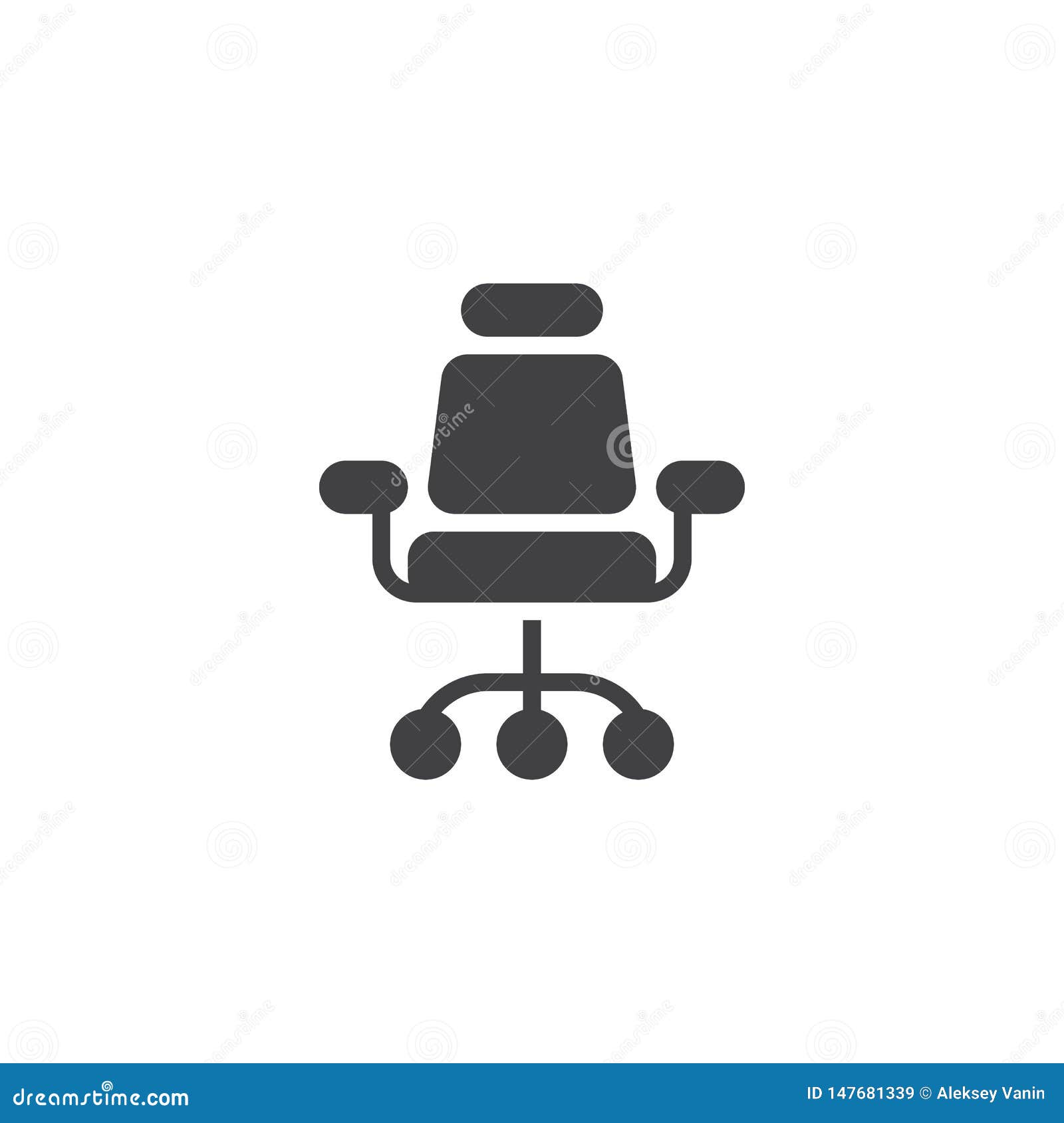 Office Chair Front View Vector Icon Stock Vector - Illustration of ...