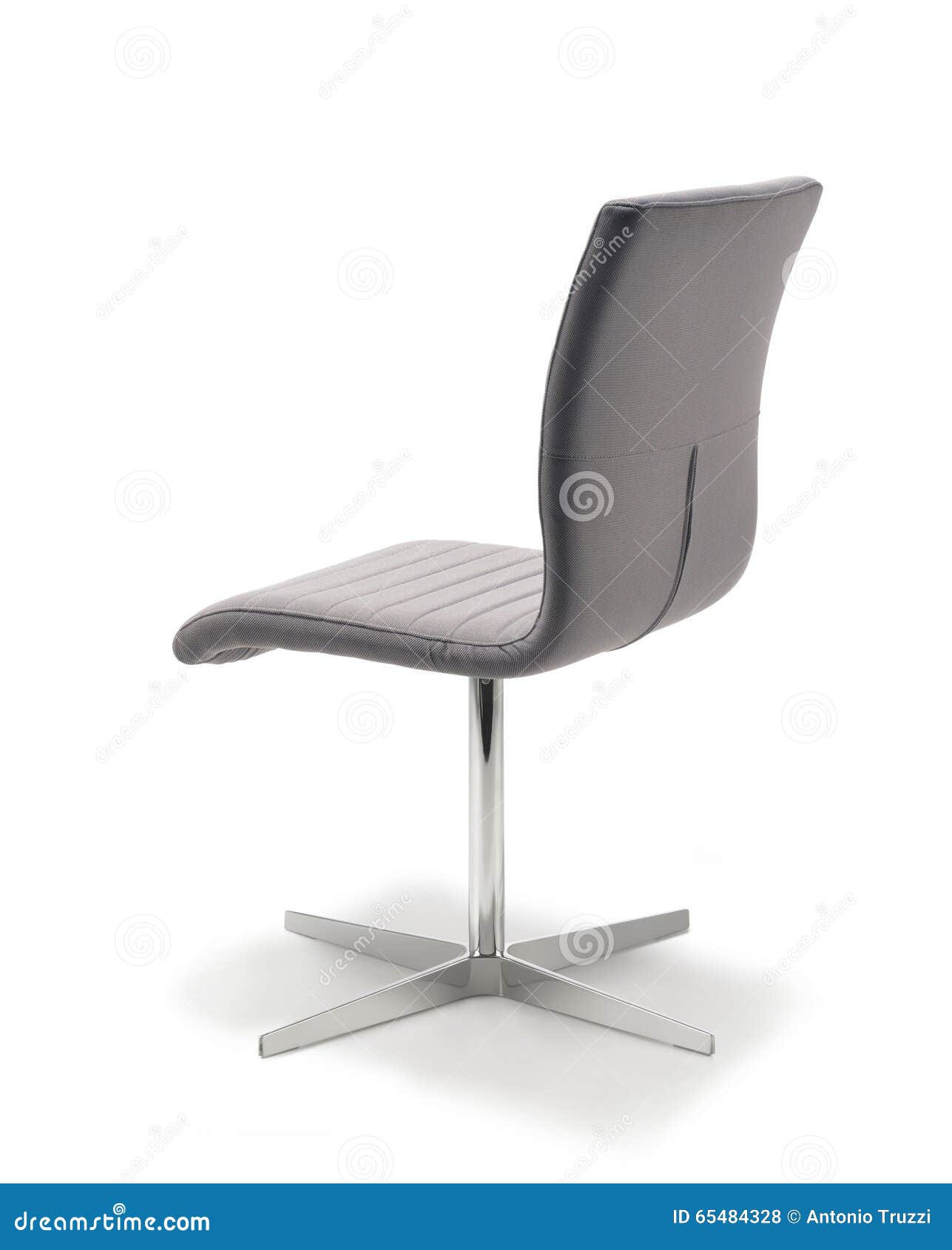 Office Chair Gray Fabric Back View Stock Photo - Image of modern ...