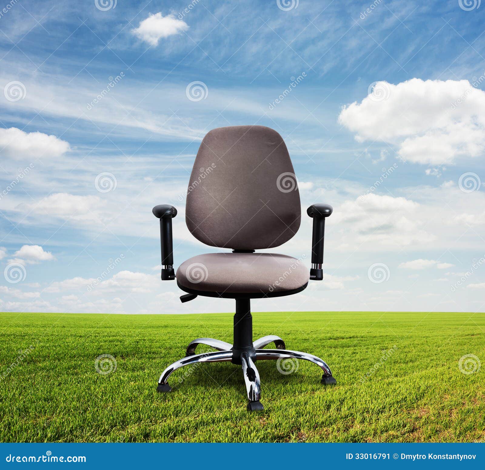 Office Chair on Green Field Stock Image - Image of landscape, nature ...