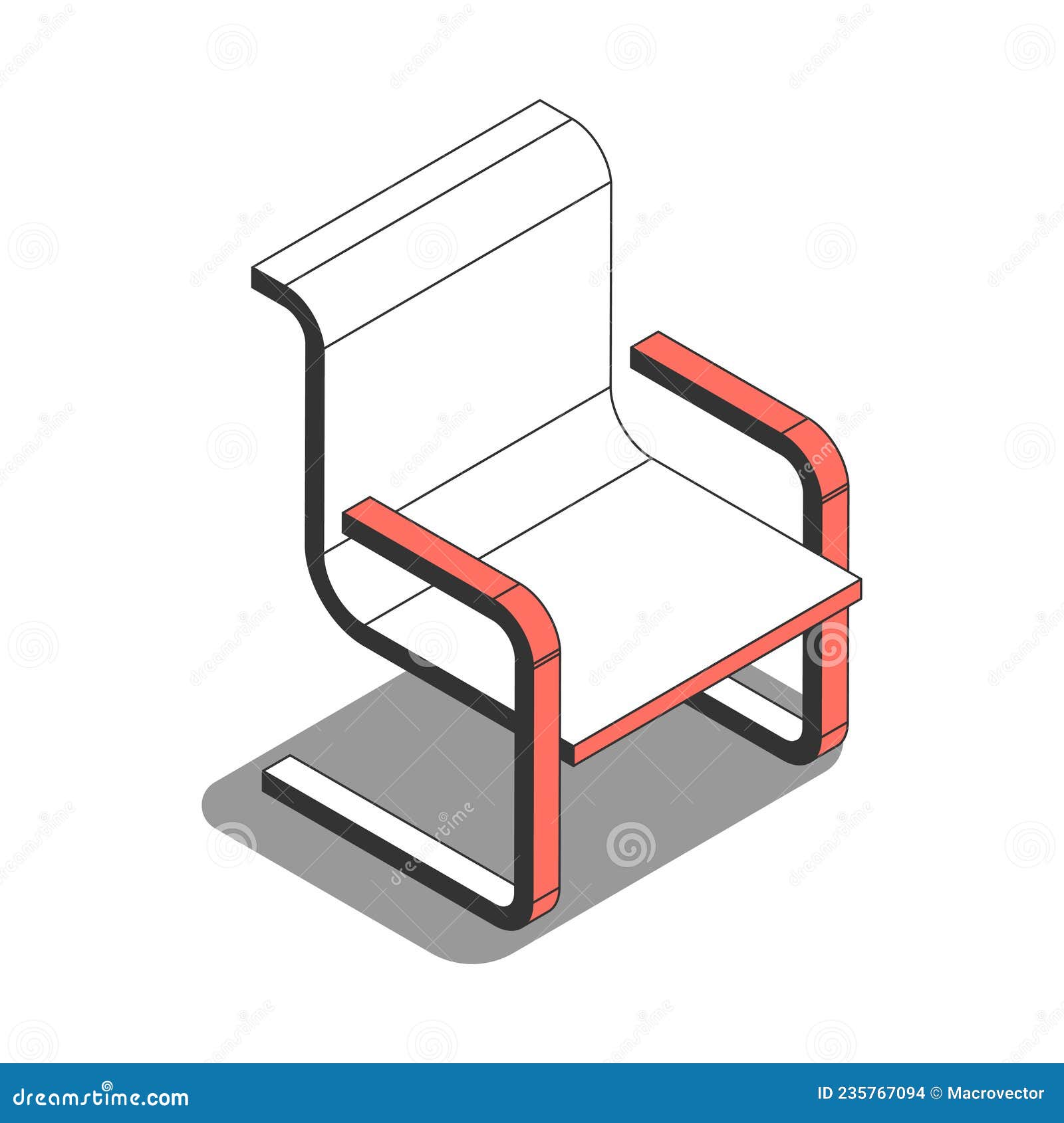 Office Chair Isometric Composition Stock Vector - Illustration of ...