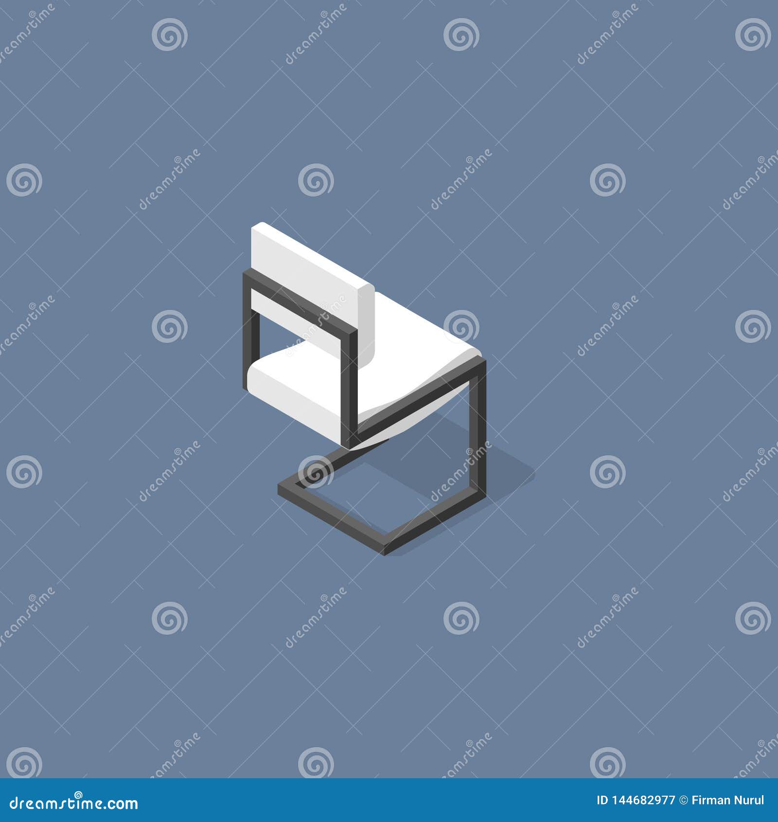 Office Chair Isometric Flat Design Vector Stock Vector - Illustration ...