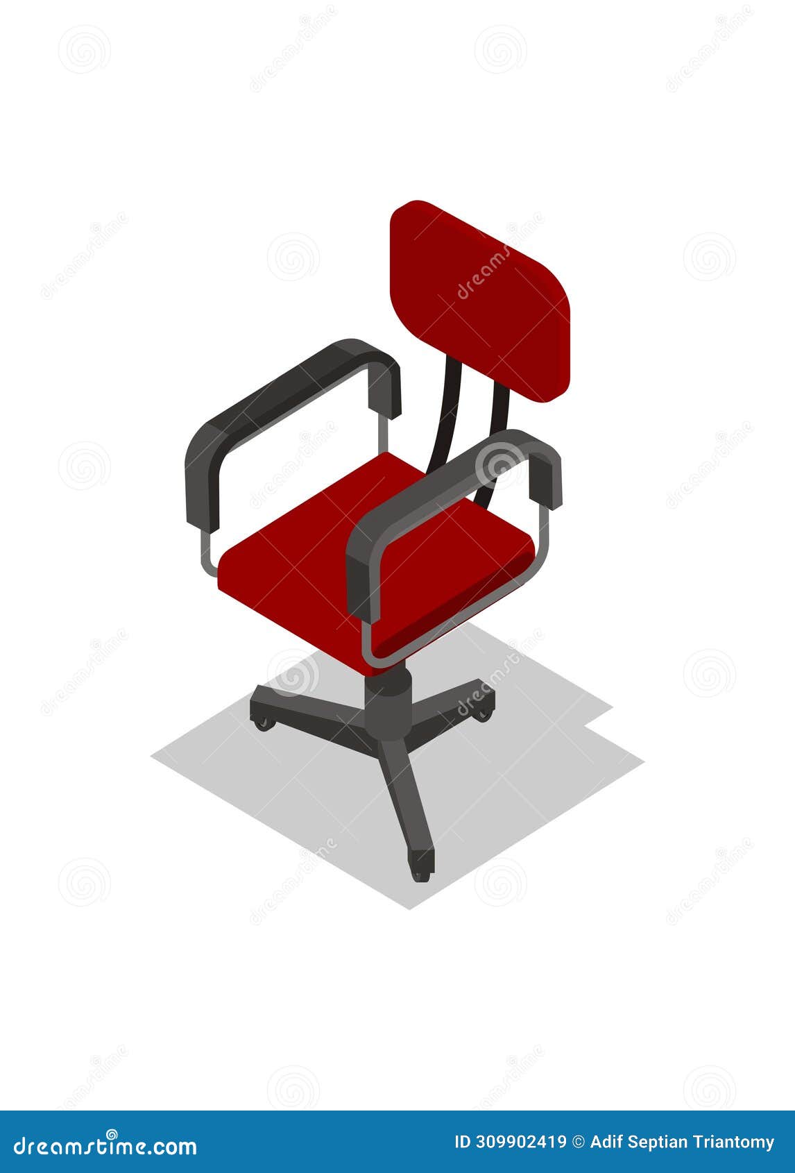 Office Chair in Isometric View. Simple Flat Illustration. Stock Vector ...