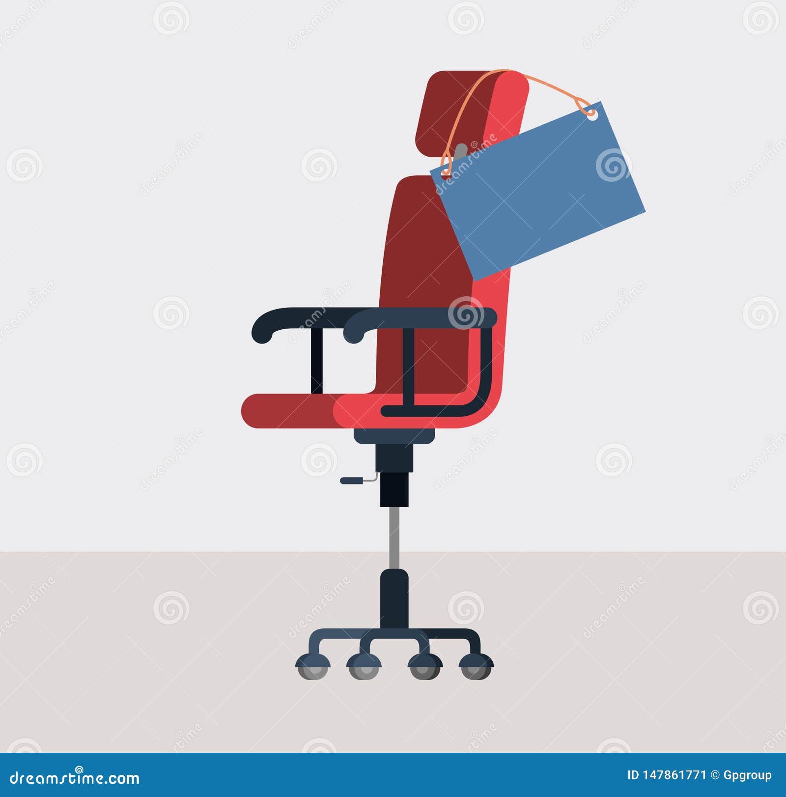 Office Chair Iwith Label Hanging Stock Vector - Illustration of luxury ...