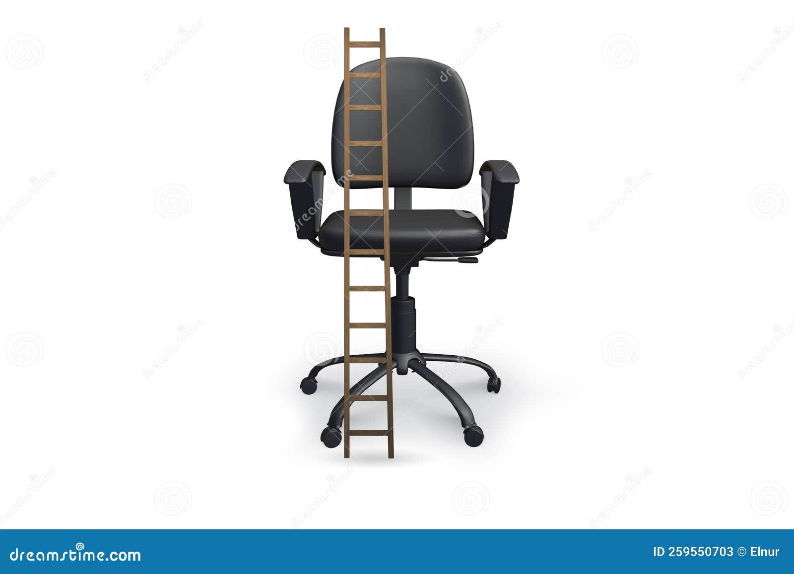 Office Chair with Ladder in Career Concept Stock Image - Image of ...