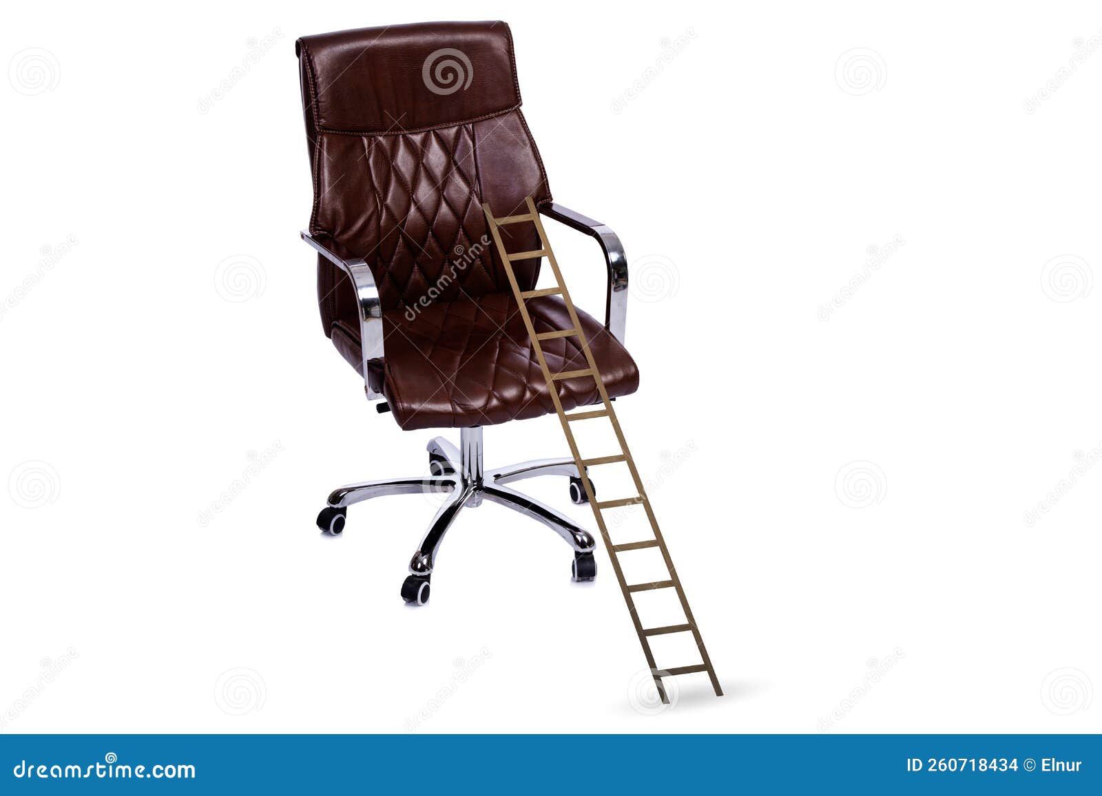 Office Chair with Ladder in Career Concept Stock Photo - Image of ...