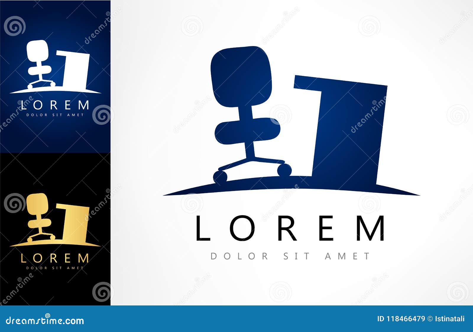 Office Chair and Table Logo Vecto Stock Vector - Illustration of ...