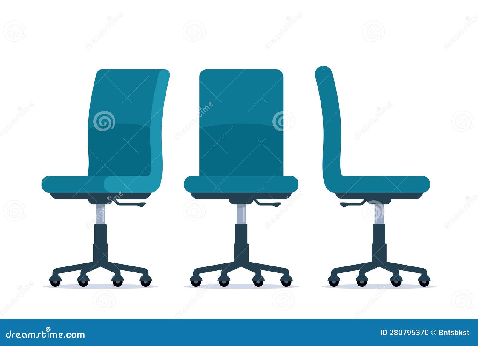 Office Chair in Various Points of View. Furniture for Office Interior ...