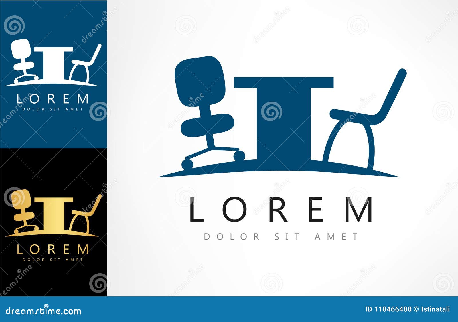 Office Chairs And Table Logo Vector Stock Vector Illustration Of Vector Interior 118466488