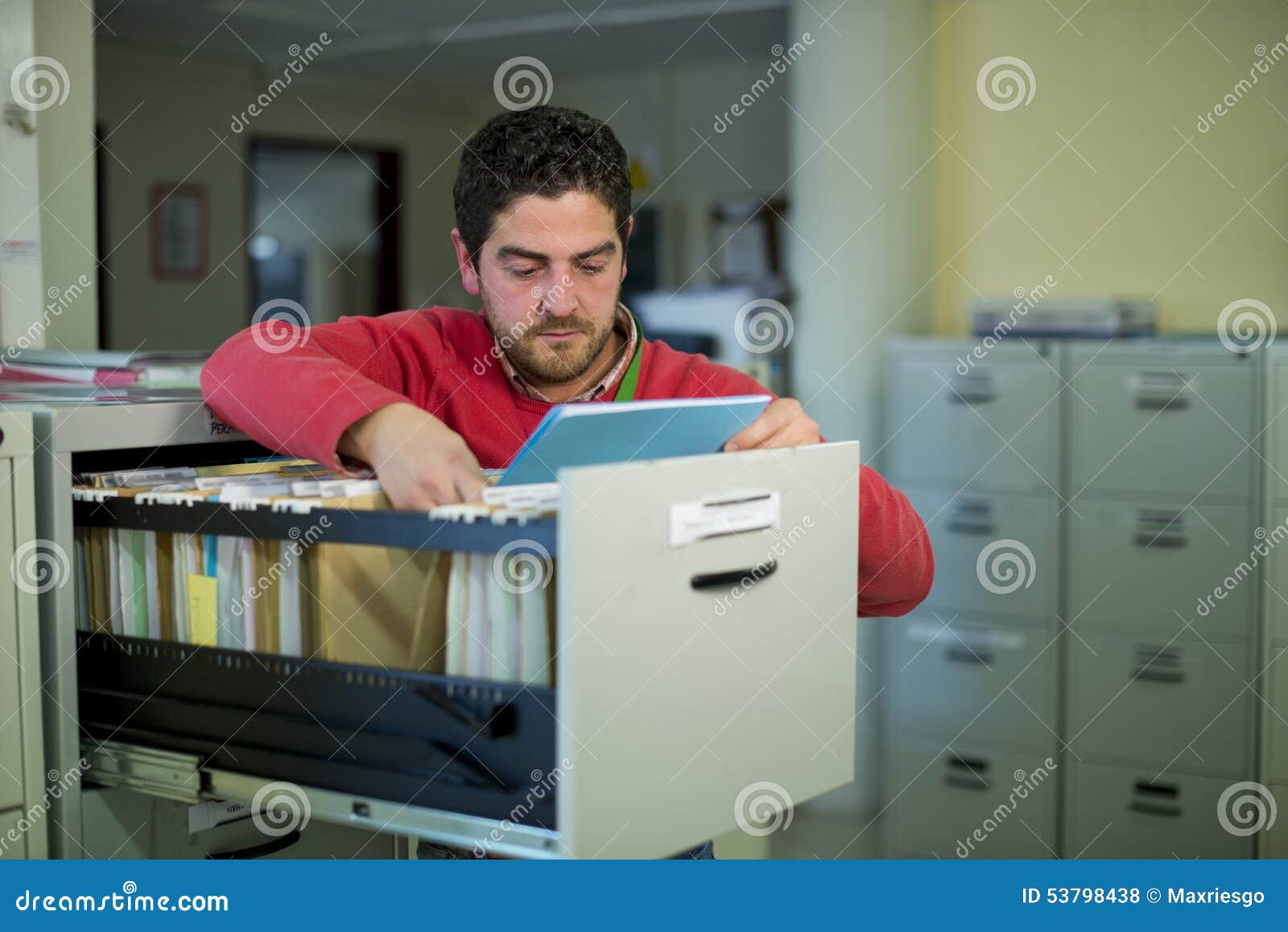 Office Clerk Looking Some Files Stock Photo - Image of worker, employee ...
