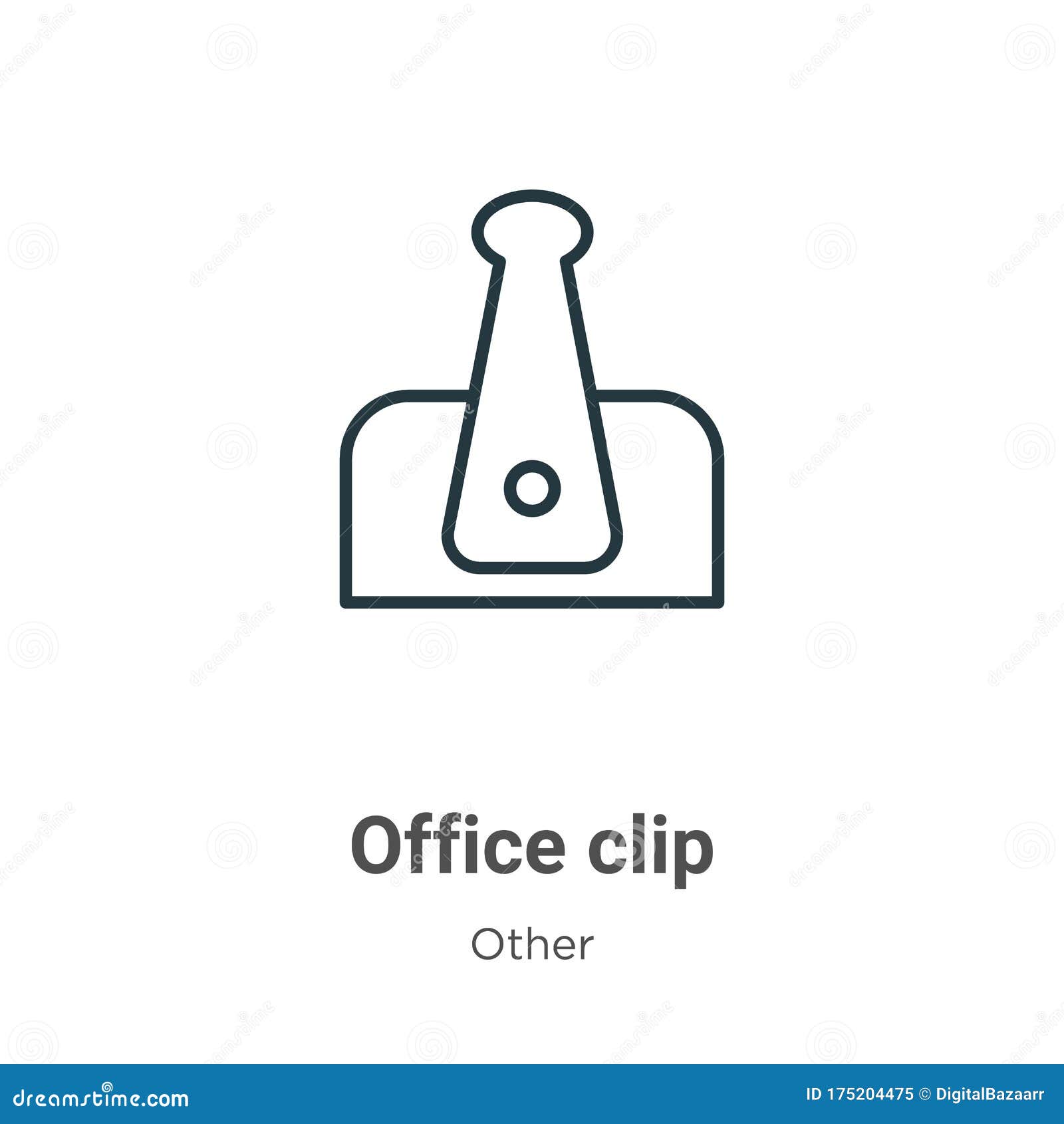 Office Clip Outline Vector Icon. Thin Line Black Office Clip Icon, Flat ...