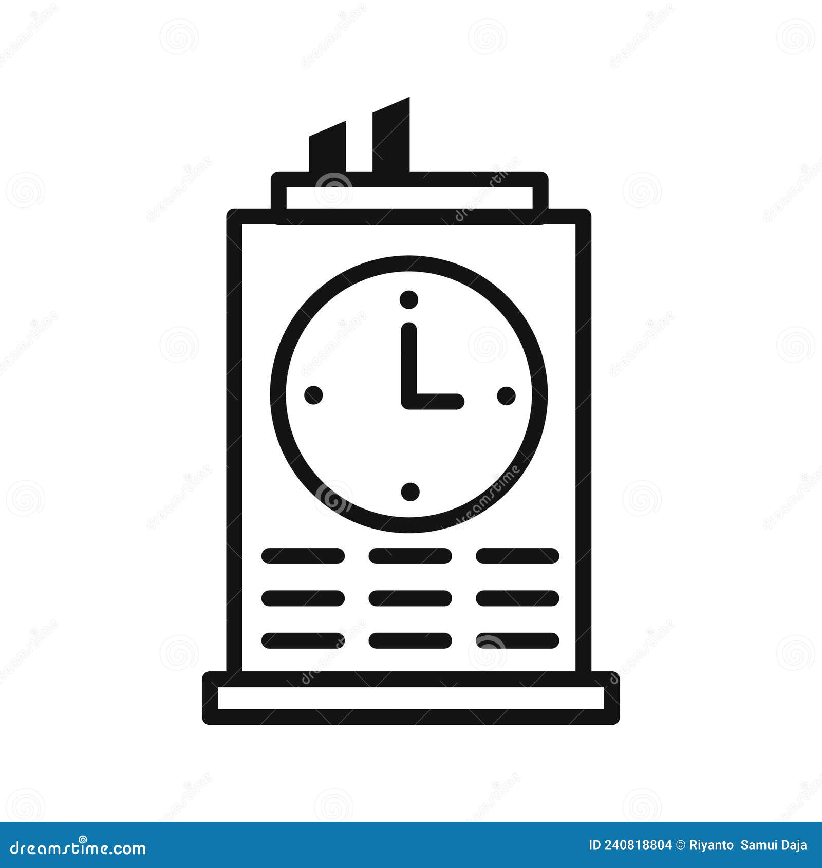 Office Clock Icon Color Illustration Design Stock Vector - Illustration ...