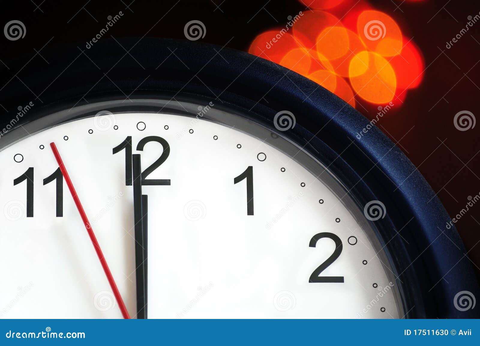 Office Clock about To Show Midnight Stock Photo - Image of decoration ...