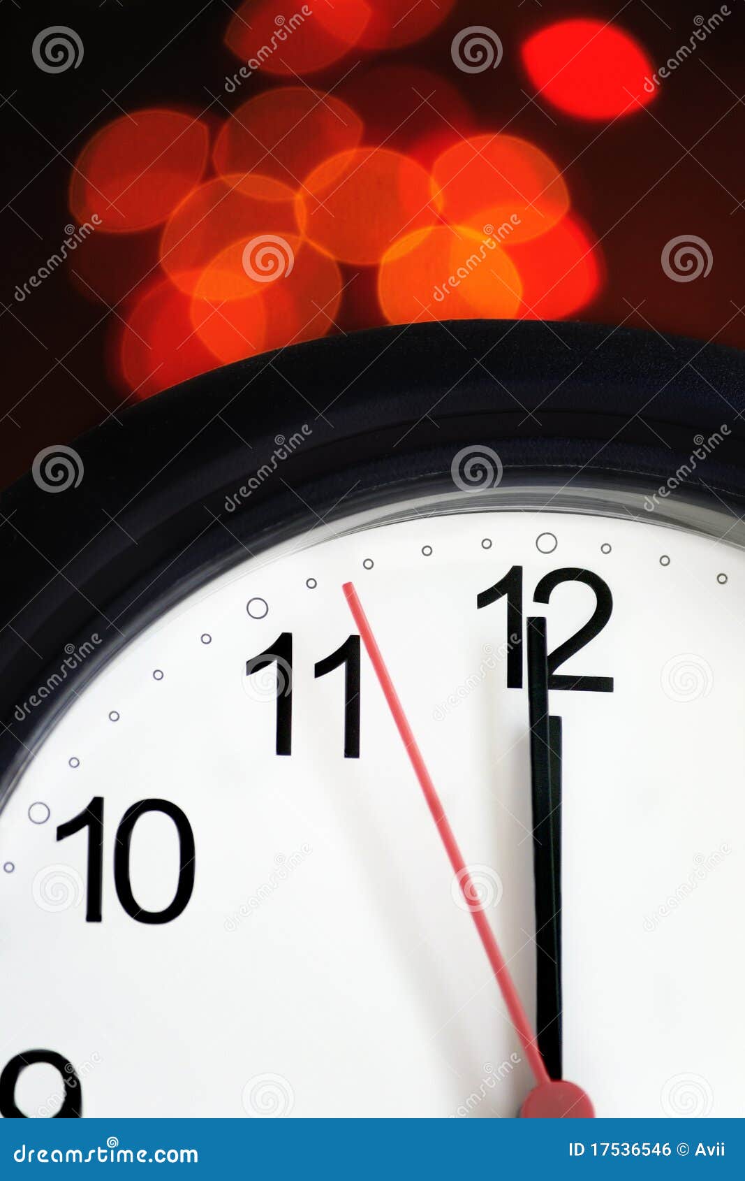 Office Clock about To Show Midnight Stock Photo - Image of fuzzy, hands ...