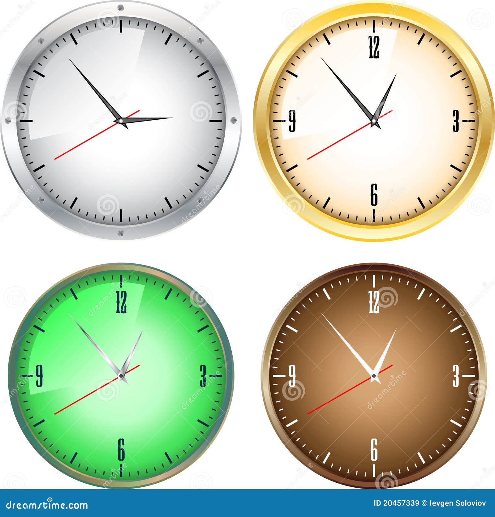 Office clocks stock vector. Illustration of clock, analogue - 20457339