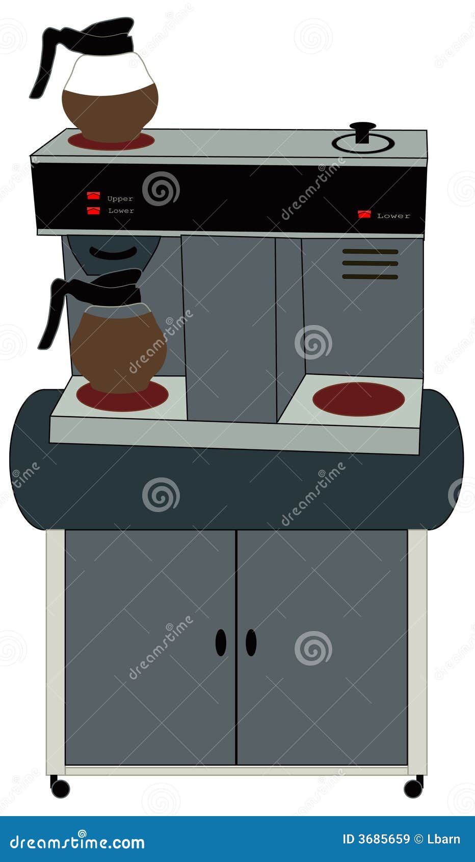 Coffee Machine In Cartoon Modern Style. Front View Of Coffee Machine ...