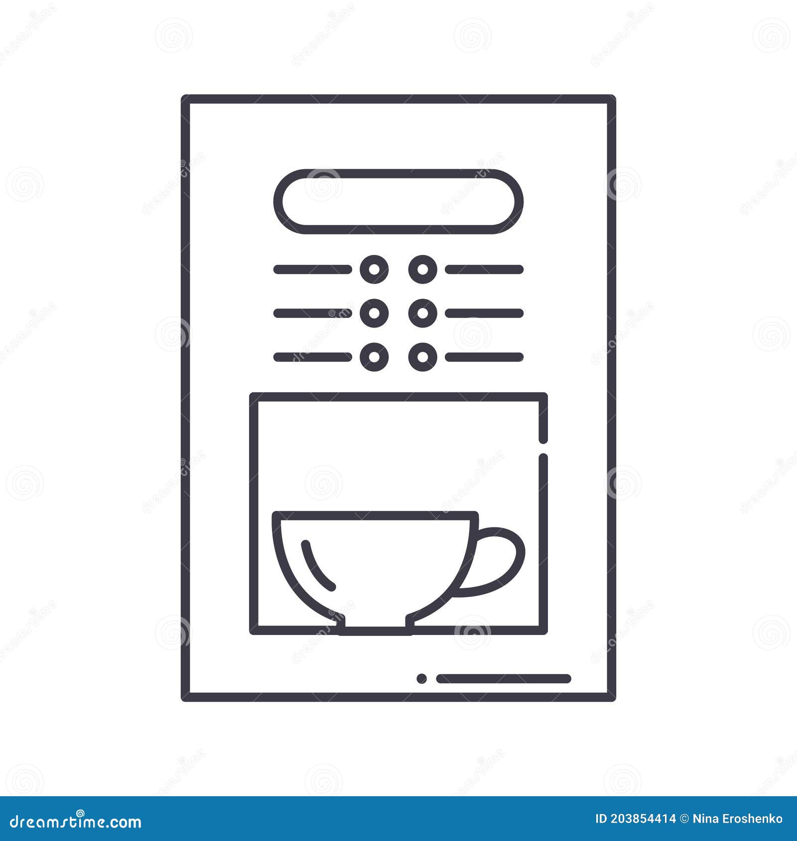 Office Coffee Machine Icon, Linear Isolated Illustration, Thin Line ...