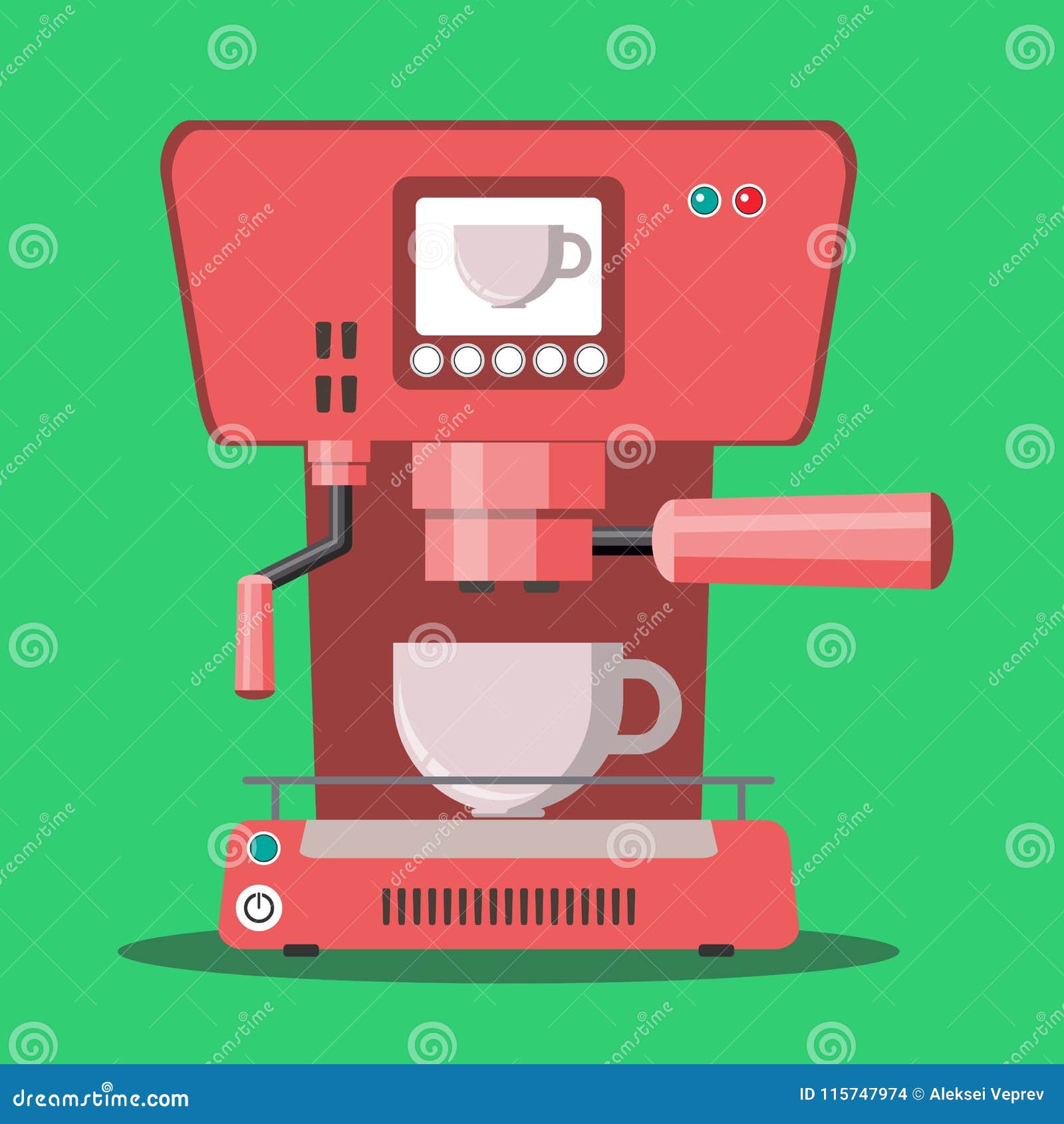 Office Coffee Machine Vector Illustration in Flat Style Stock Vector ...