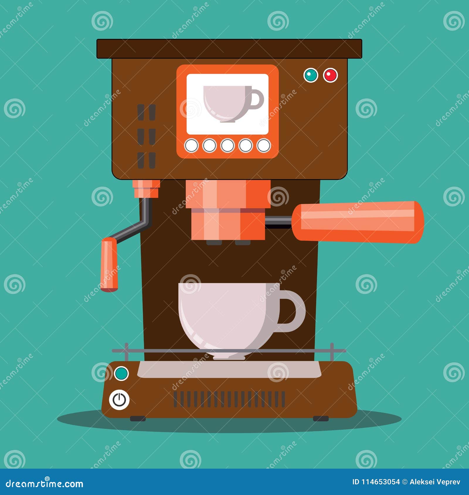 Office Coffee Machine Vector Illustration in Flat Style Stock Vector ...