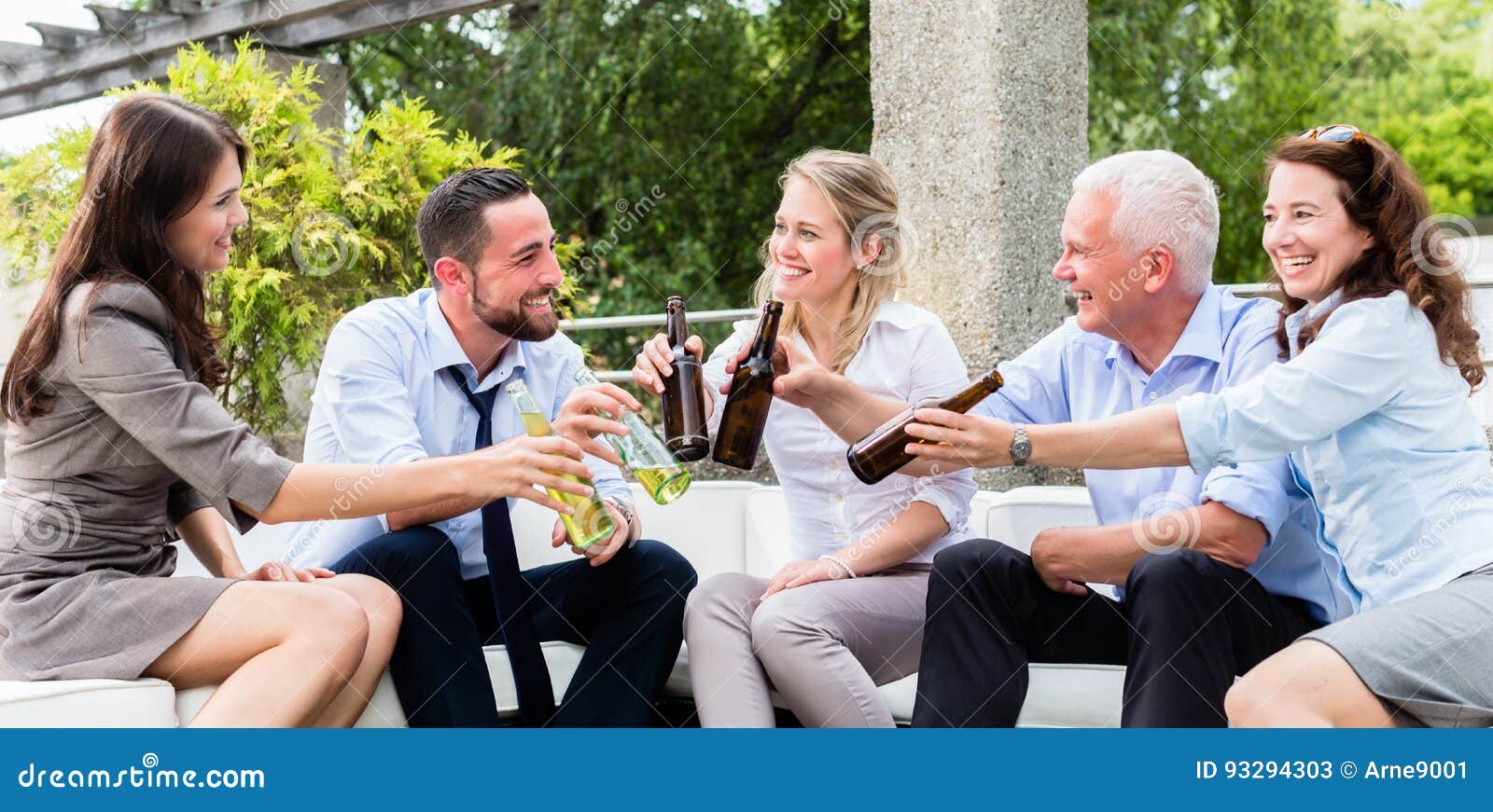 Office Colleagues Drinking Beer after Work Stock Image - Image of ...