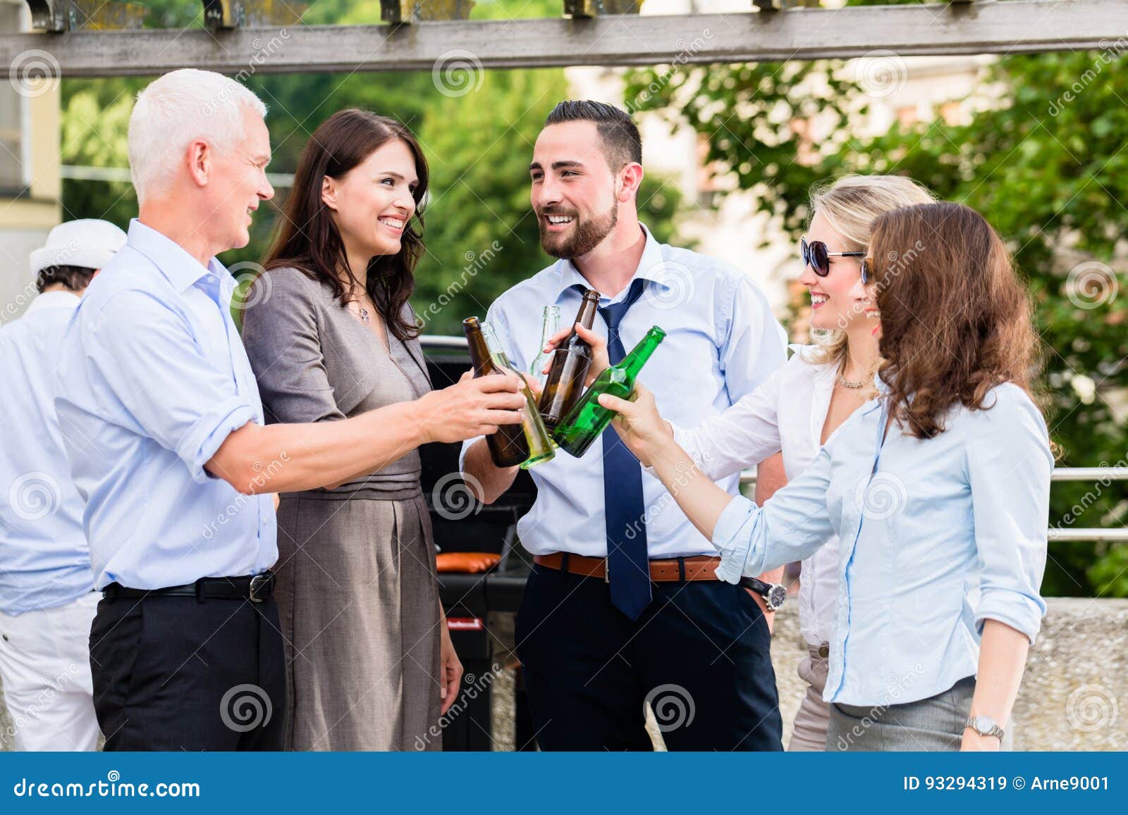 Office Colleagues Drinking Beer after Work Stock Image - Image of ...