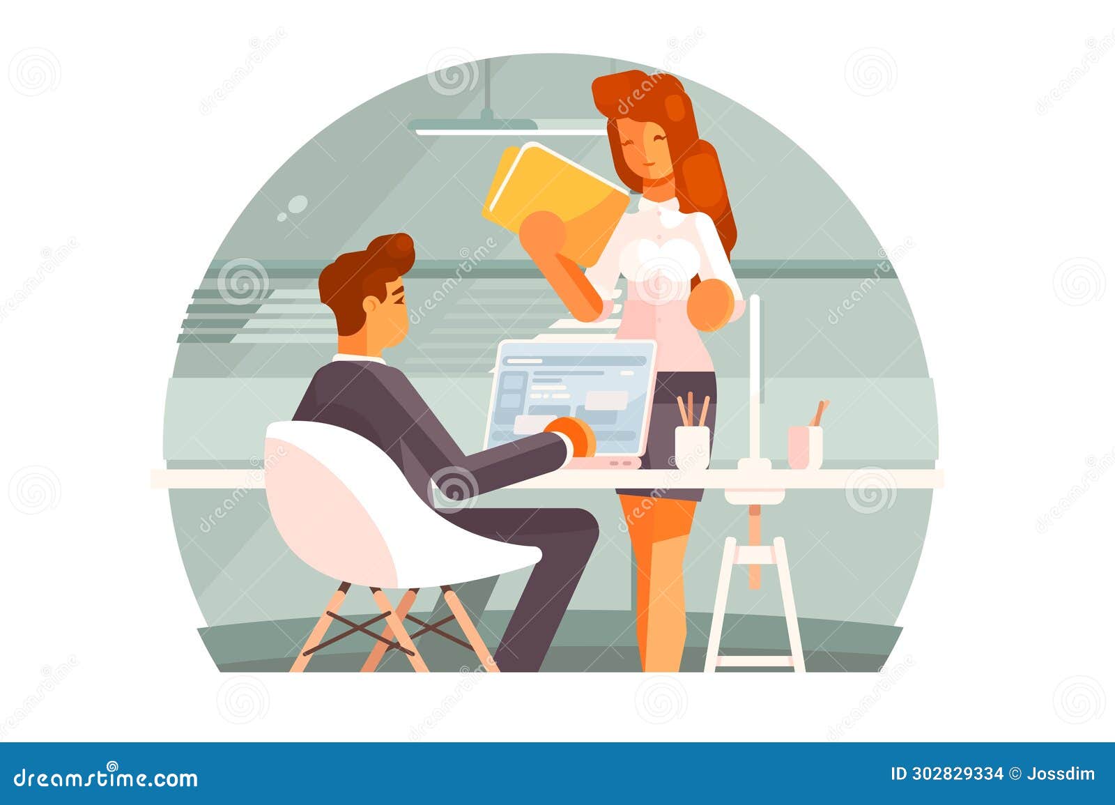 Office Colleagues Interaction Stock Vector - Illustration of work ...