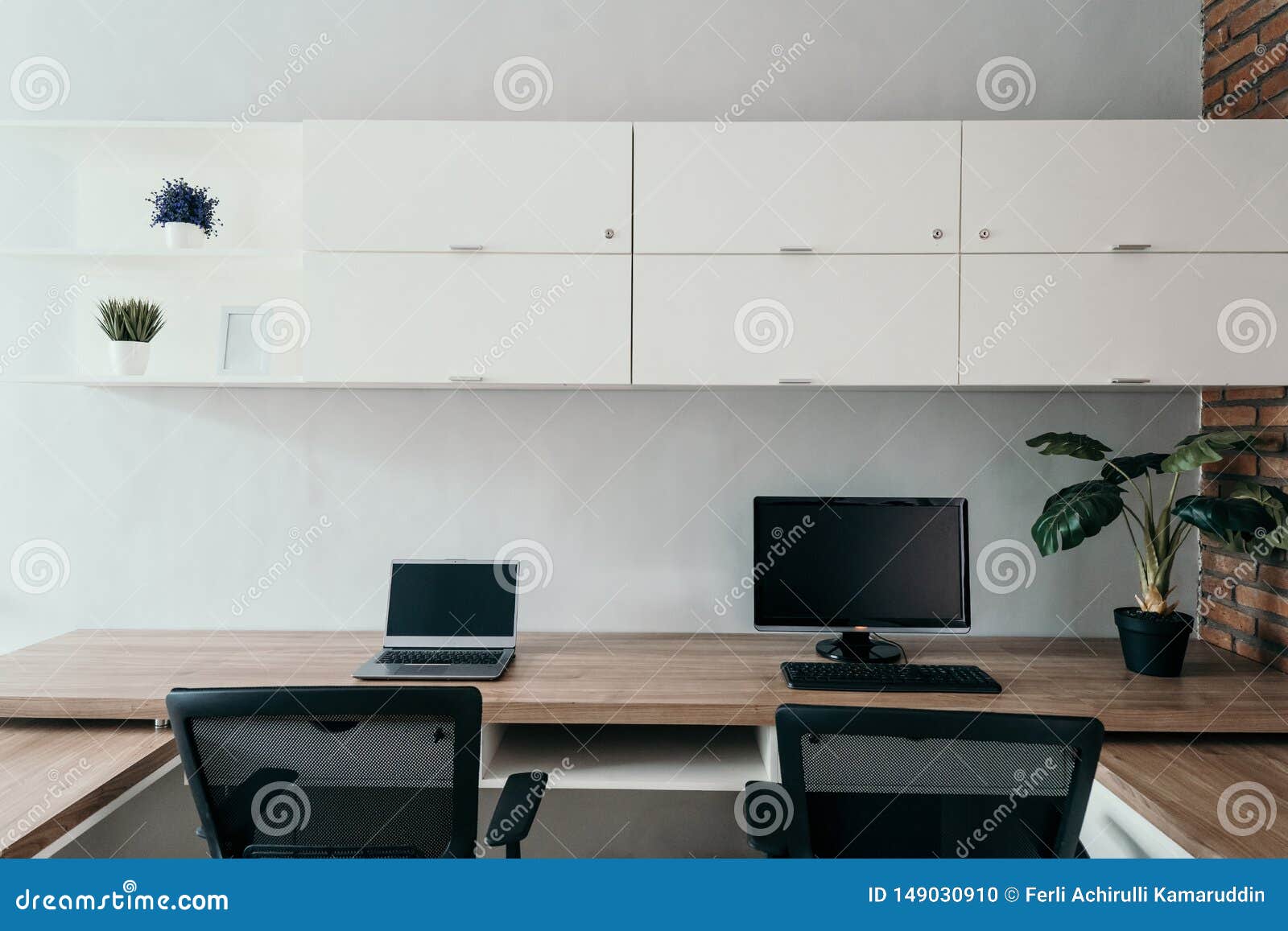 Office Computer in Clean and Neat Workspace Stock Photo - Image of ...