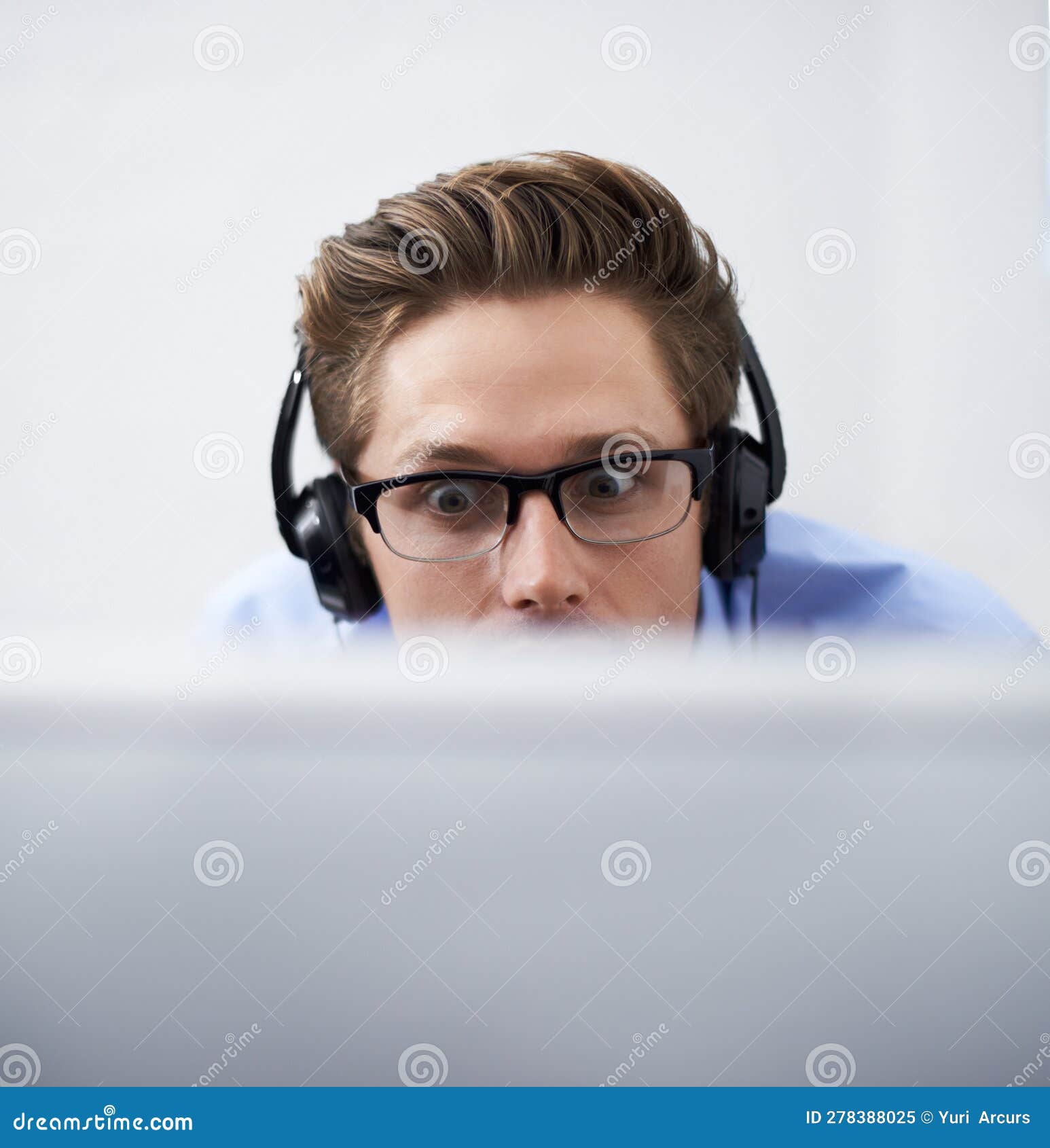 Office Computer, Face and Man Reading Script, Software Code or Problem ...