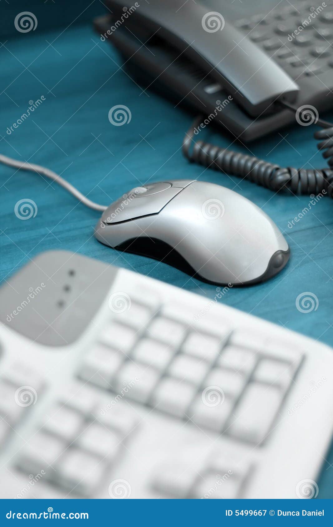 Office - Computer Mouse, Keyboard and Phone Stock Image - Image of work ...